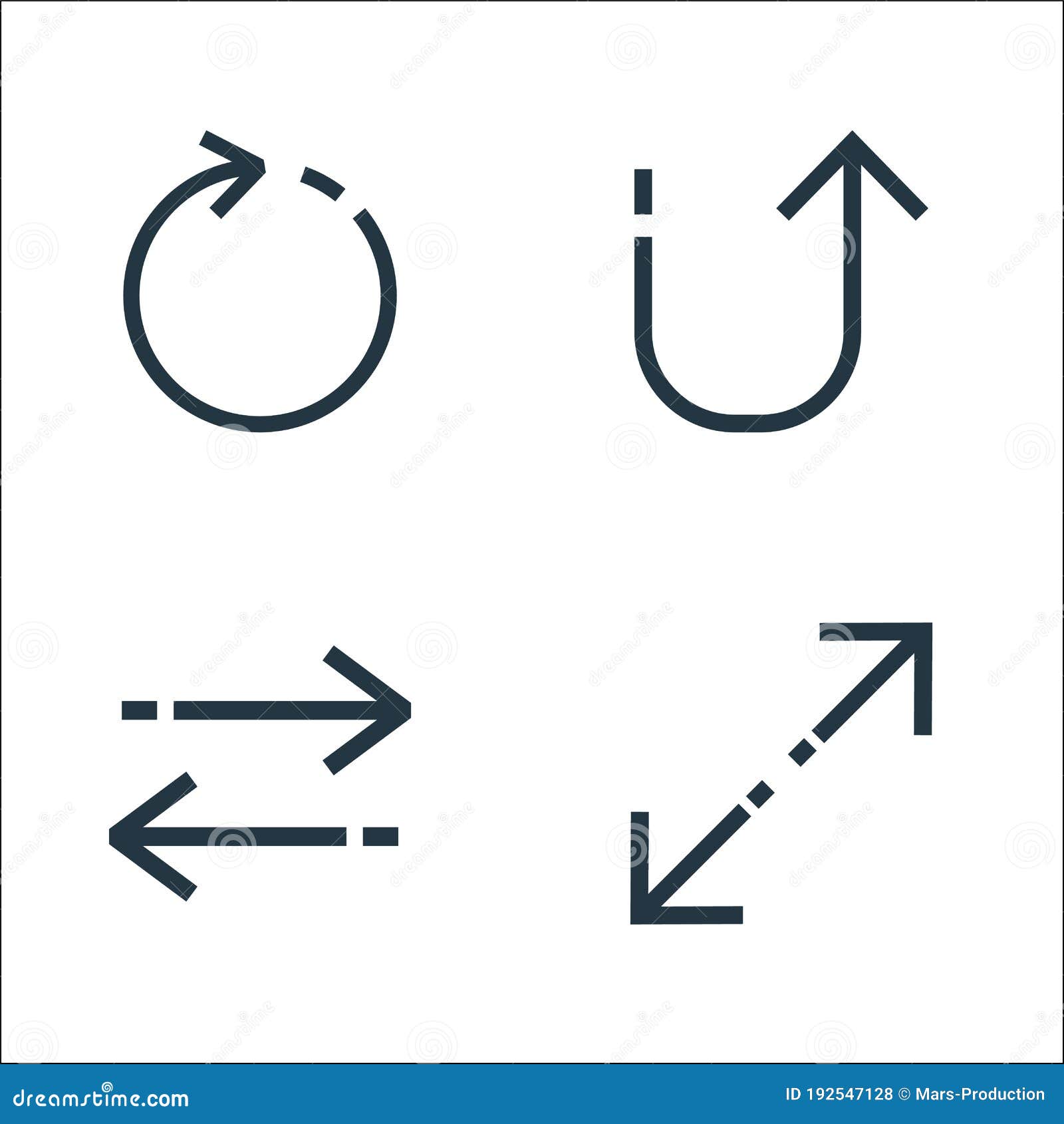 Arrows Line Icons. Linear Set Stock Vector - Illustration of concept ...