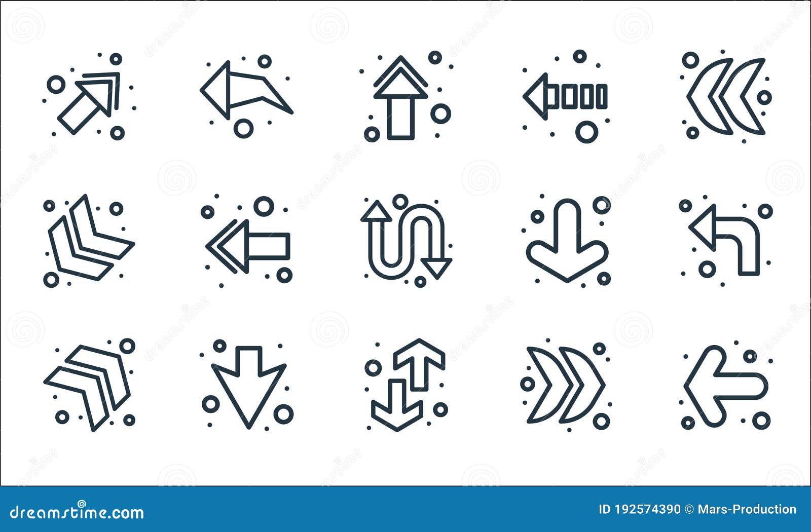Arrows Line Icons. Linear Set Stock Vector - Illustration of direction ...