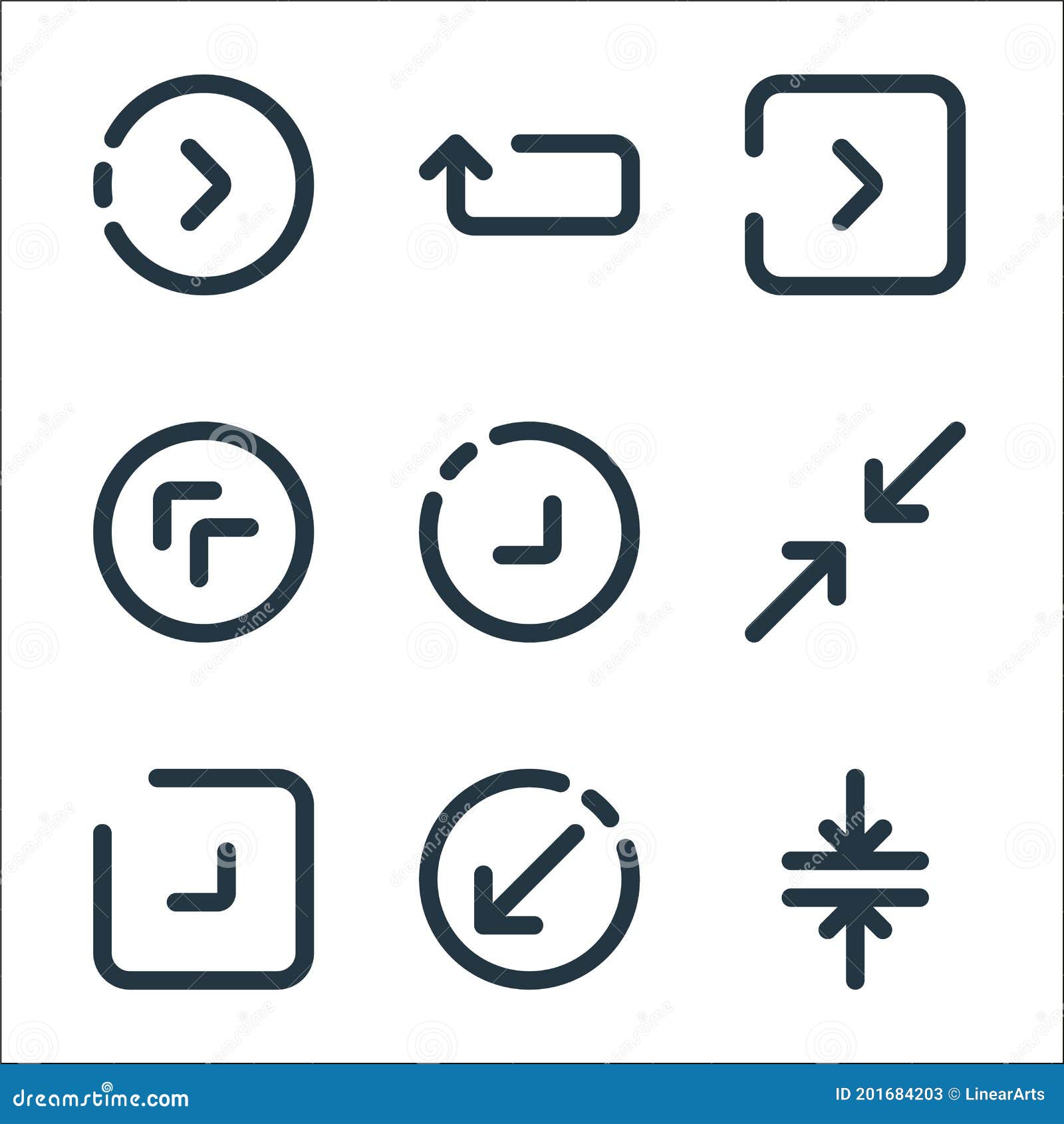 Arrows Line Icons. Linear Set. Quality Vector Line Set Such As Minimize ... Arrows Line Icons. Linear Set. Quality Vector Line Set Such As Minimize ...