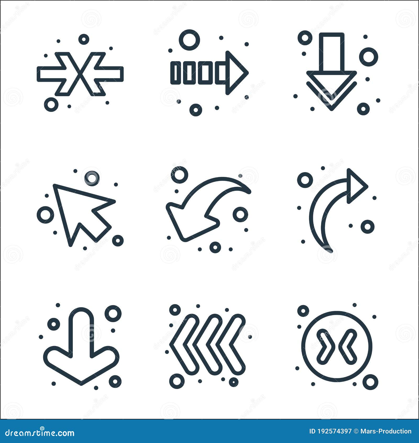 Arrows Line Icons. Linear Set Stock Vector - Illustration of pointer ...