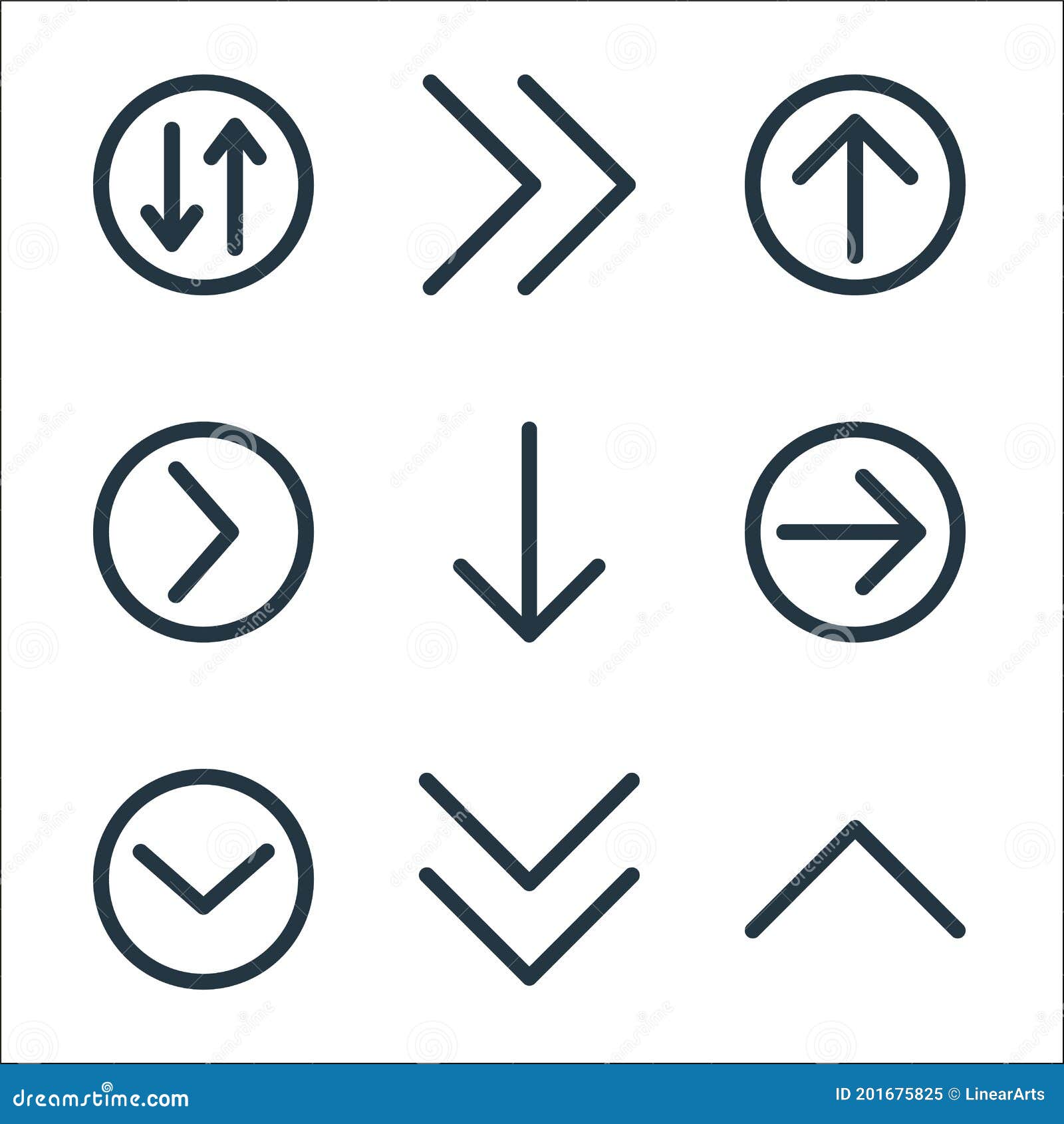Arrows Line Icons. Linear Set Stock Vector - Illustration of cursor ...