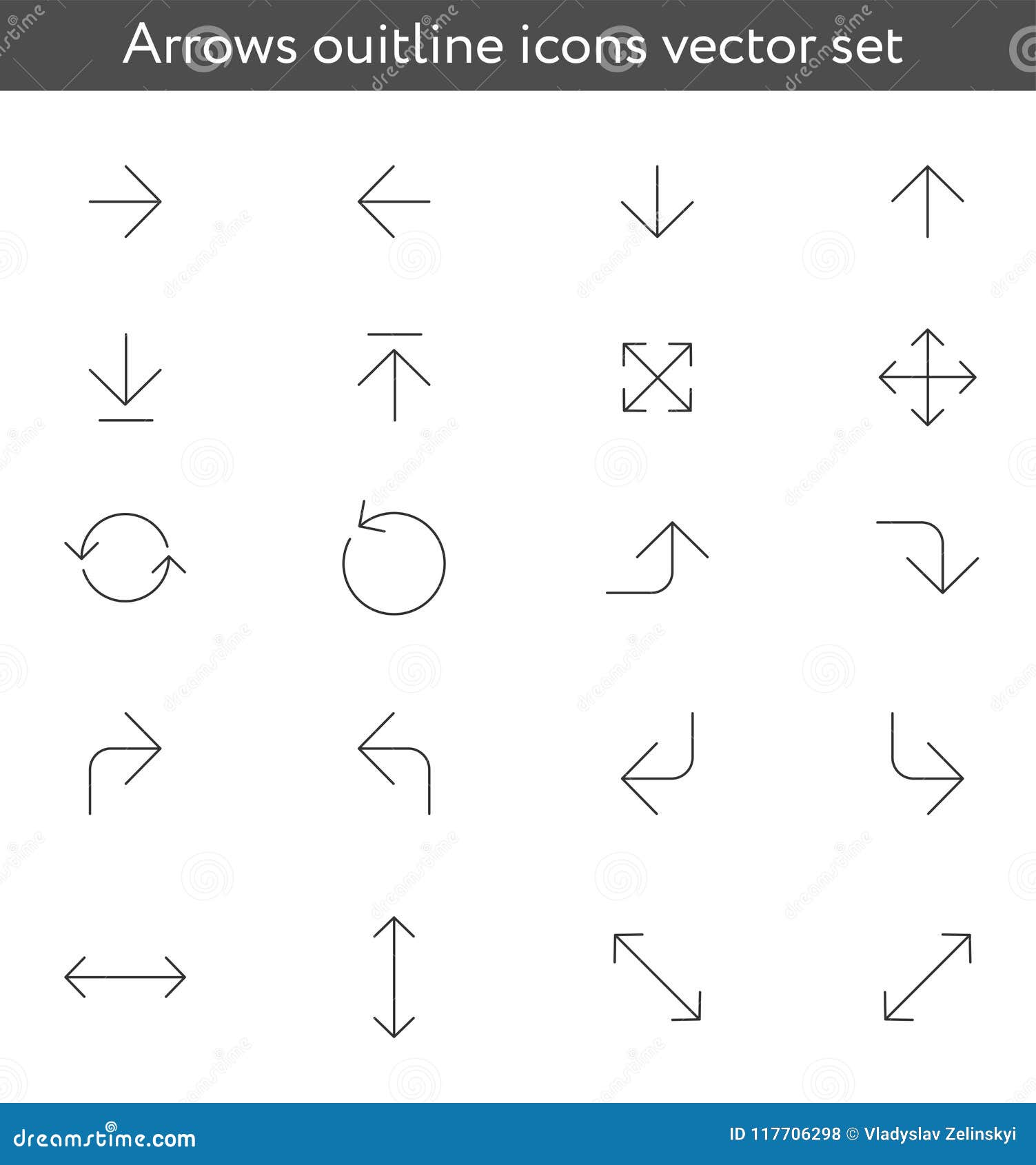 Arrows Lines Icons Vector Set Stock Vector - Illustration of business ...