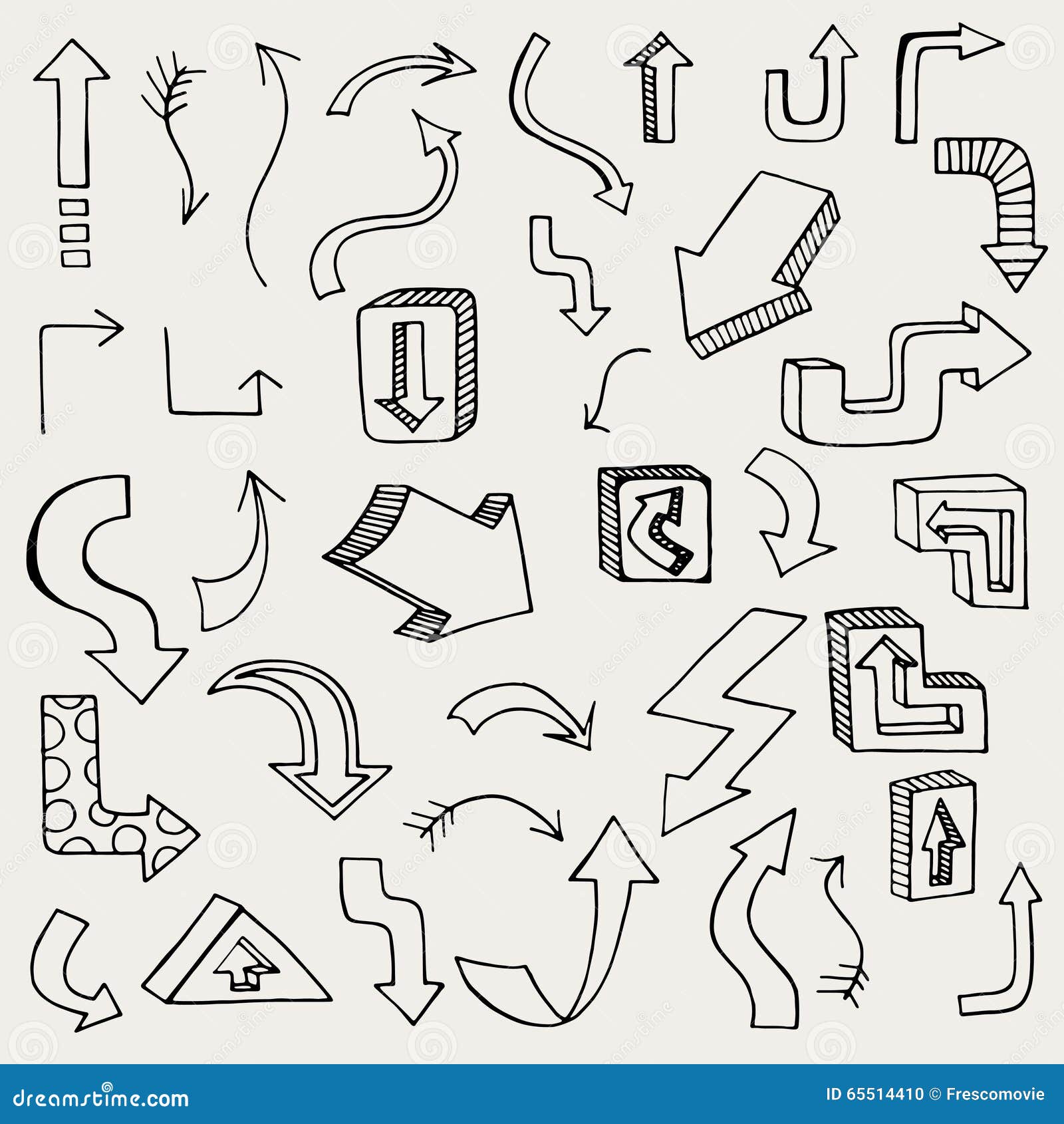 Arrows and Lines. stock vector. Illustration of collection - 65514410