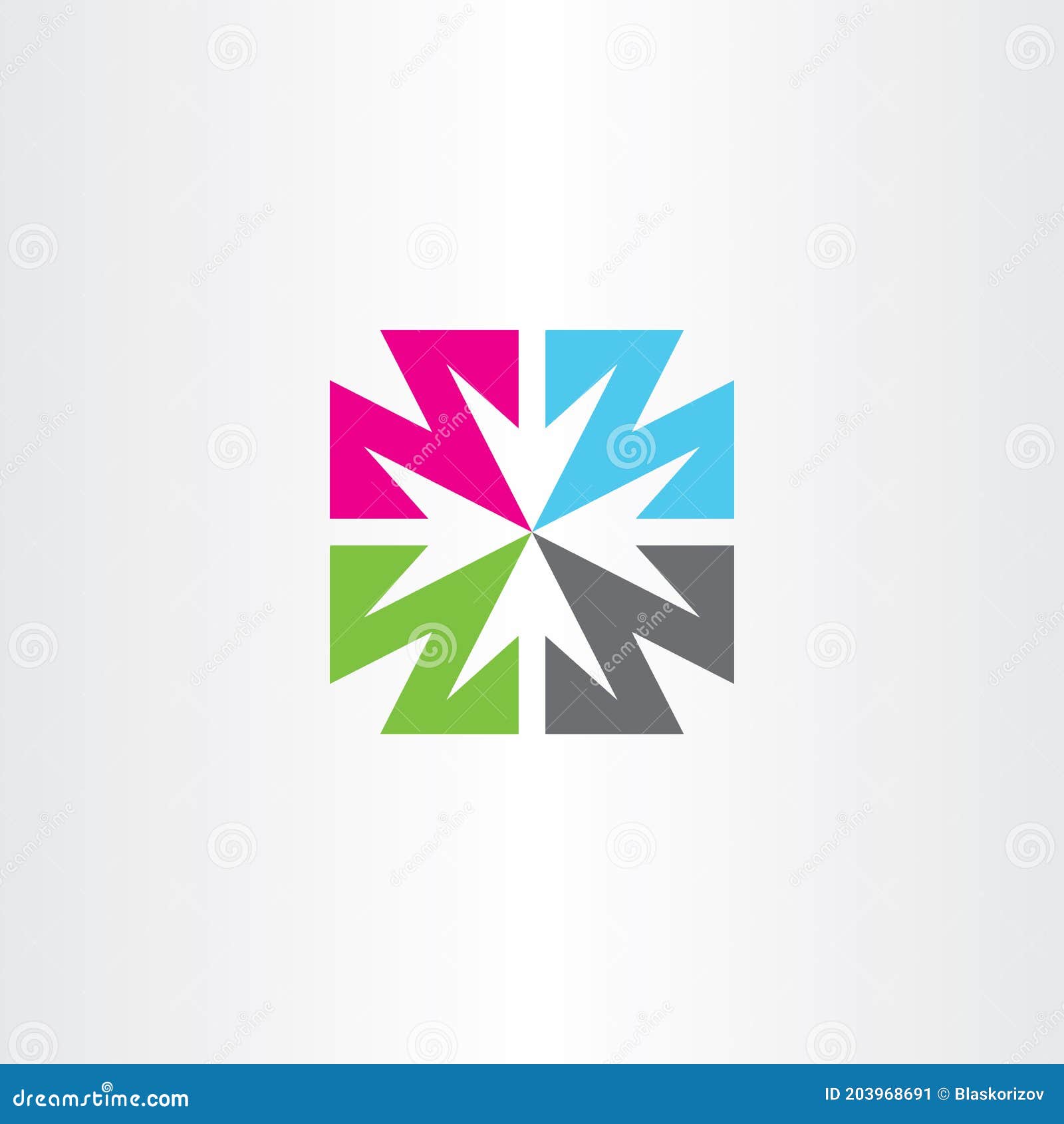 Arrows Logo Negative Space Icon Symbol Design Stock Vector ...