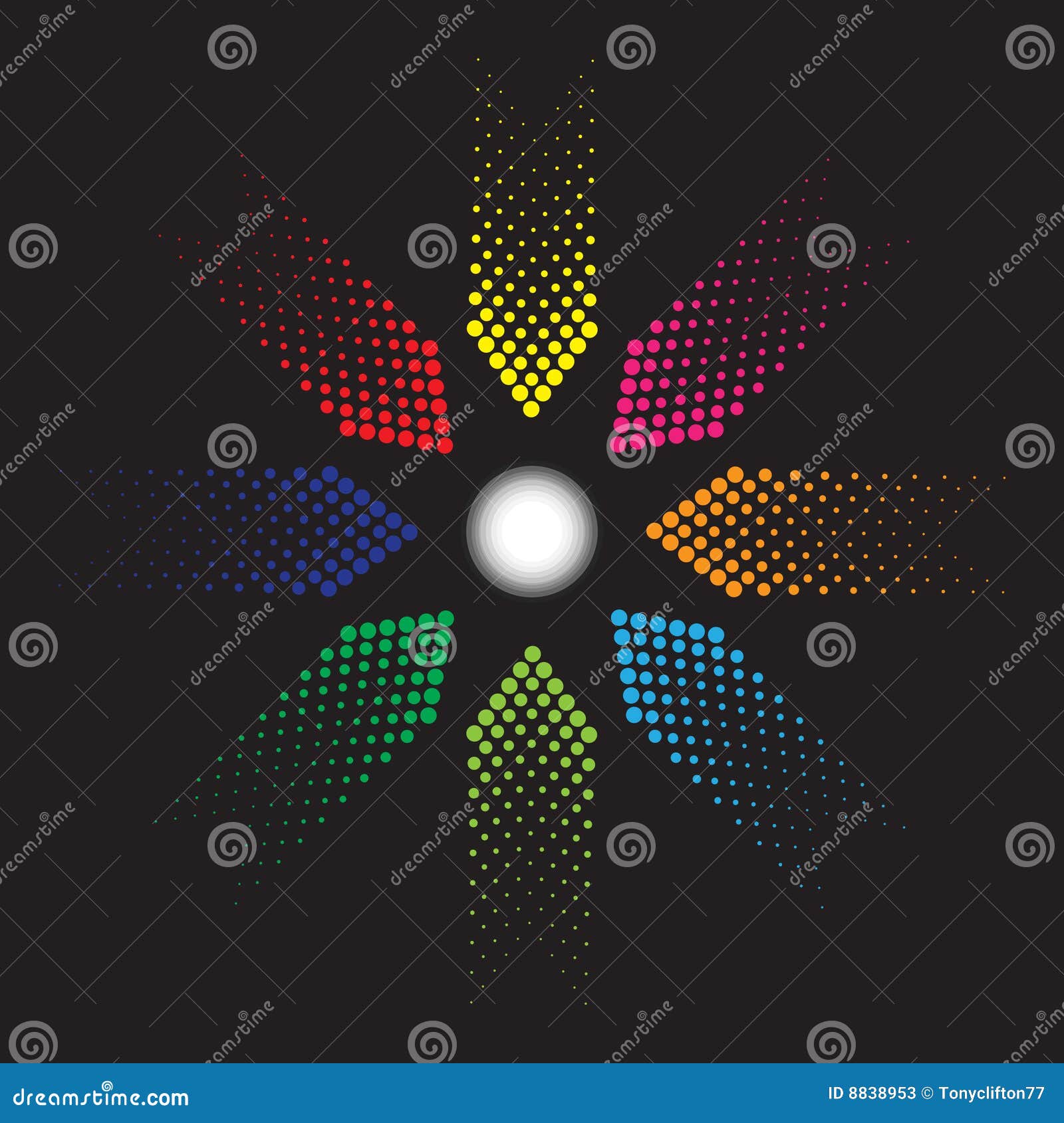 Arrows Made of Dots Pointing in One Direction Stock Vector ...