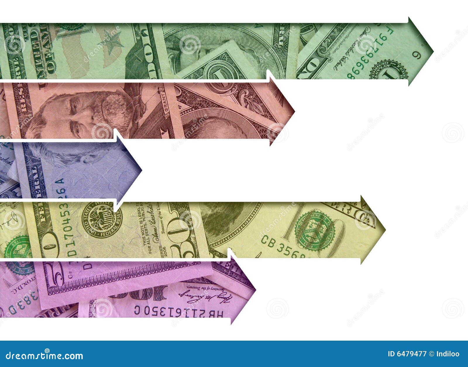 Arrows made of US currency stock illustration. Illustration of ...