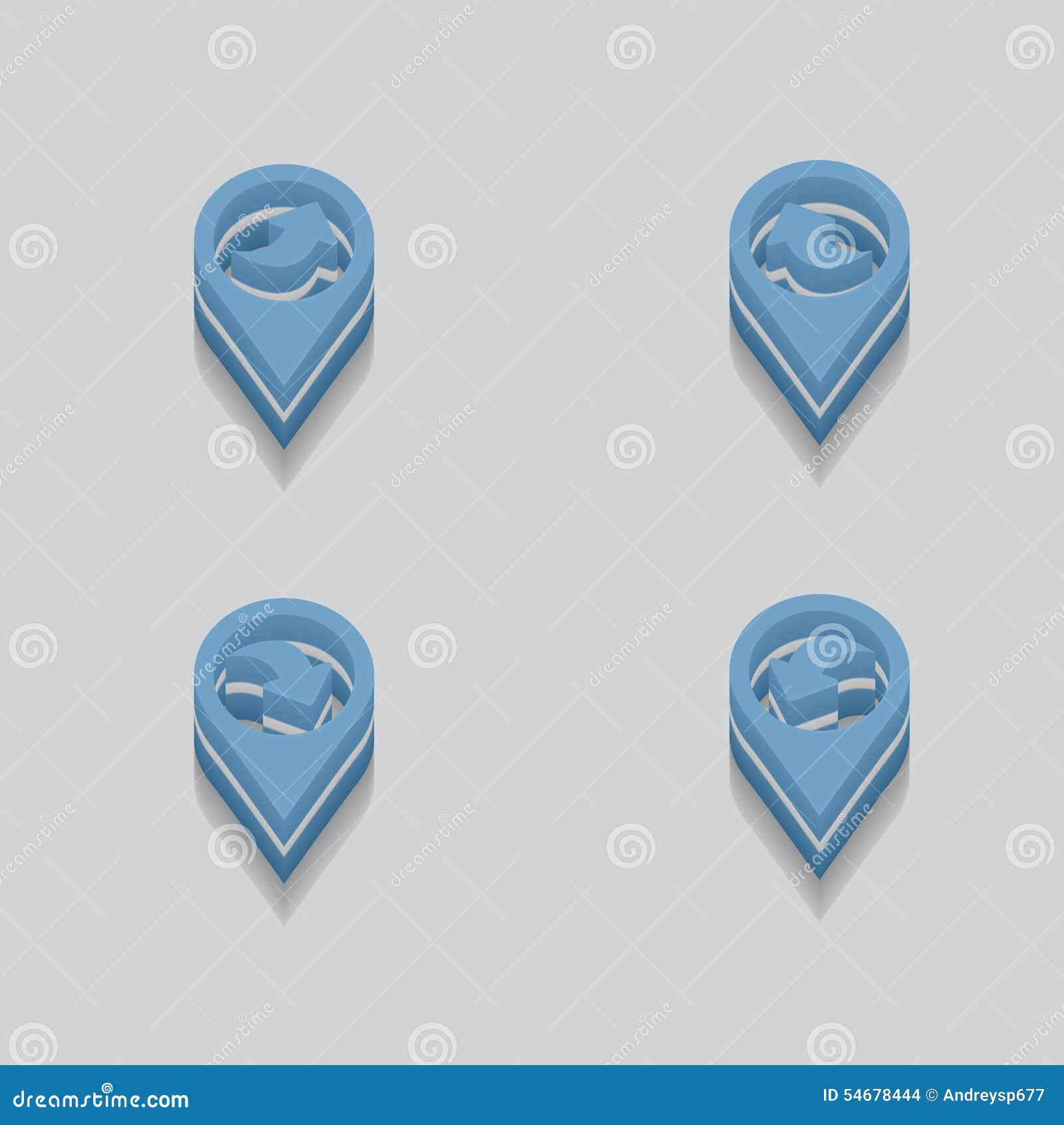 Arrows for maps in 3d. stock vector. Illustration of menu - 54678444