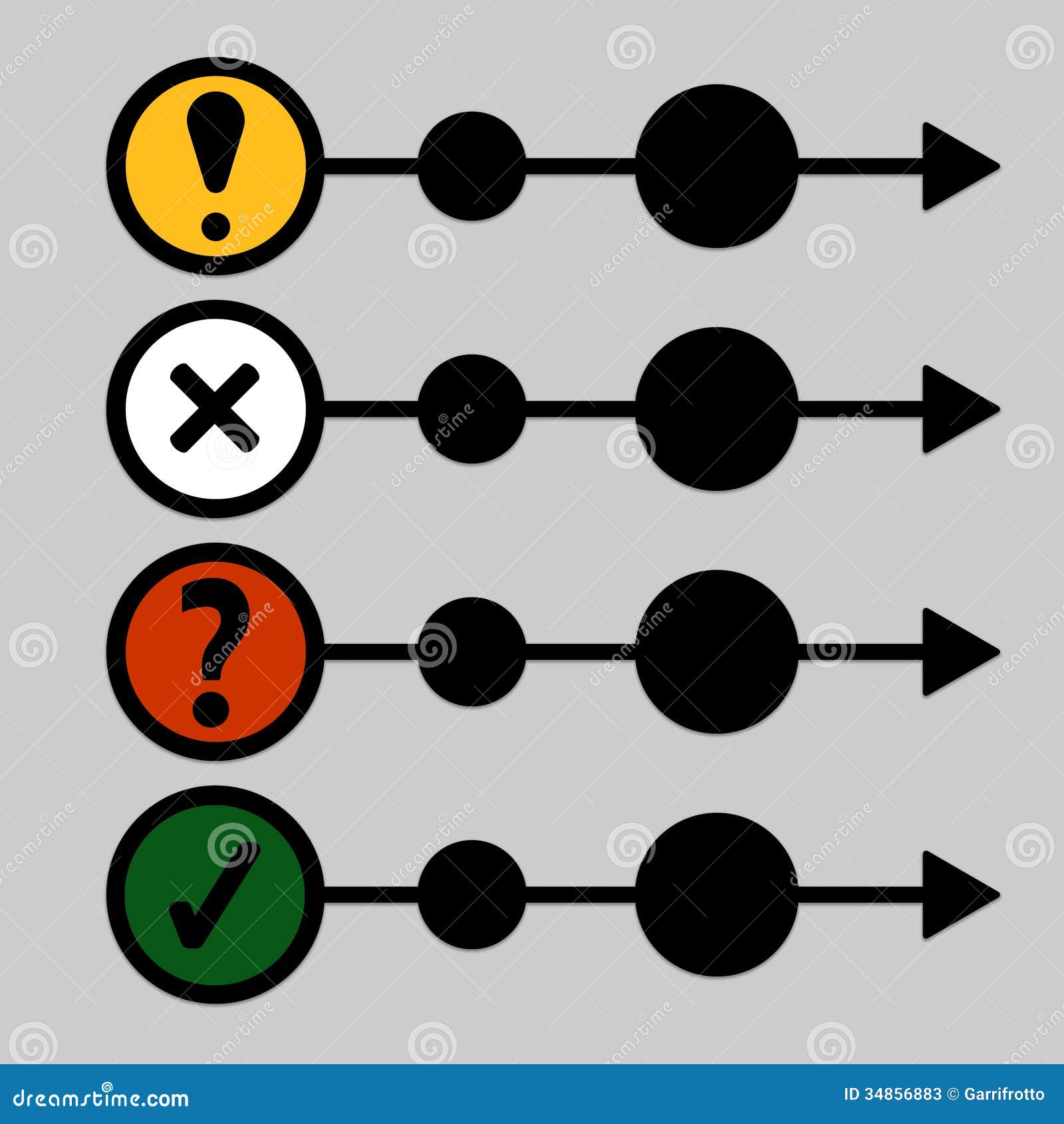 Arrows and marks stock vector. Illustration of question - 34856883