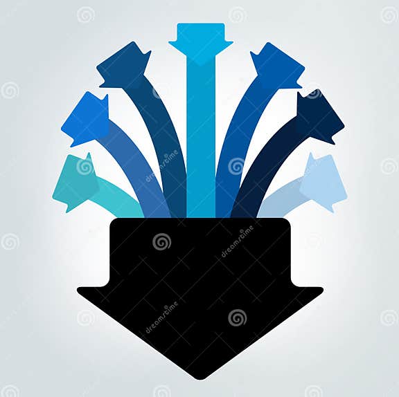 Arrows Merging into One Point. Infographics Chart, Scheme Stock Vector ...