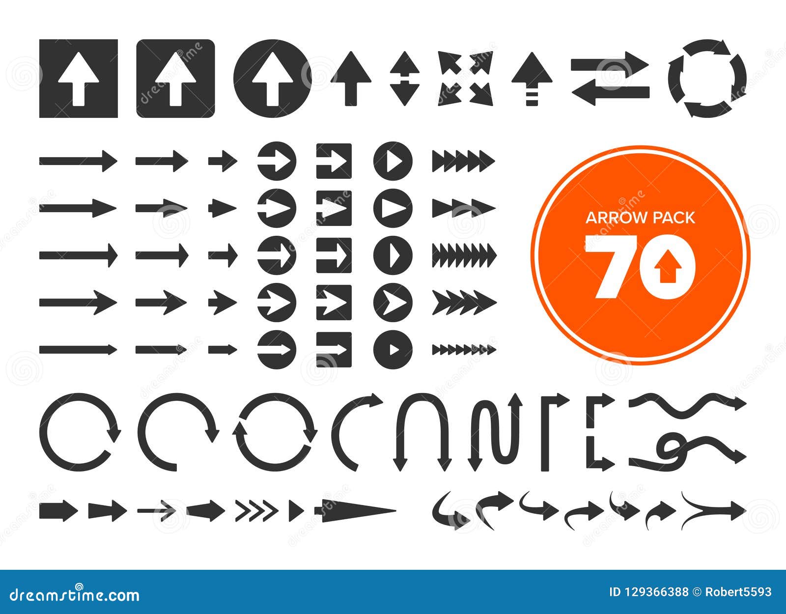70 arrows stock vector. Illustration of arrow, double - 129366388