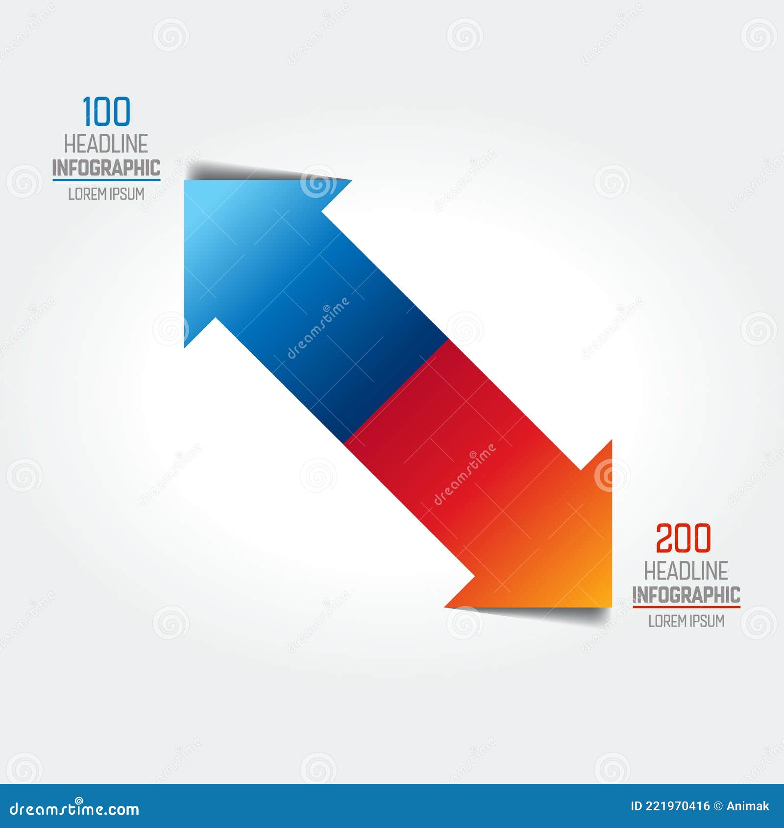 Two Arrows In Oposite Direction Infographic, Chart, Scheme, Diagram ...