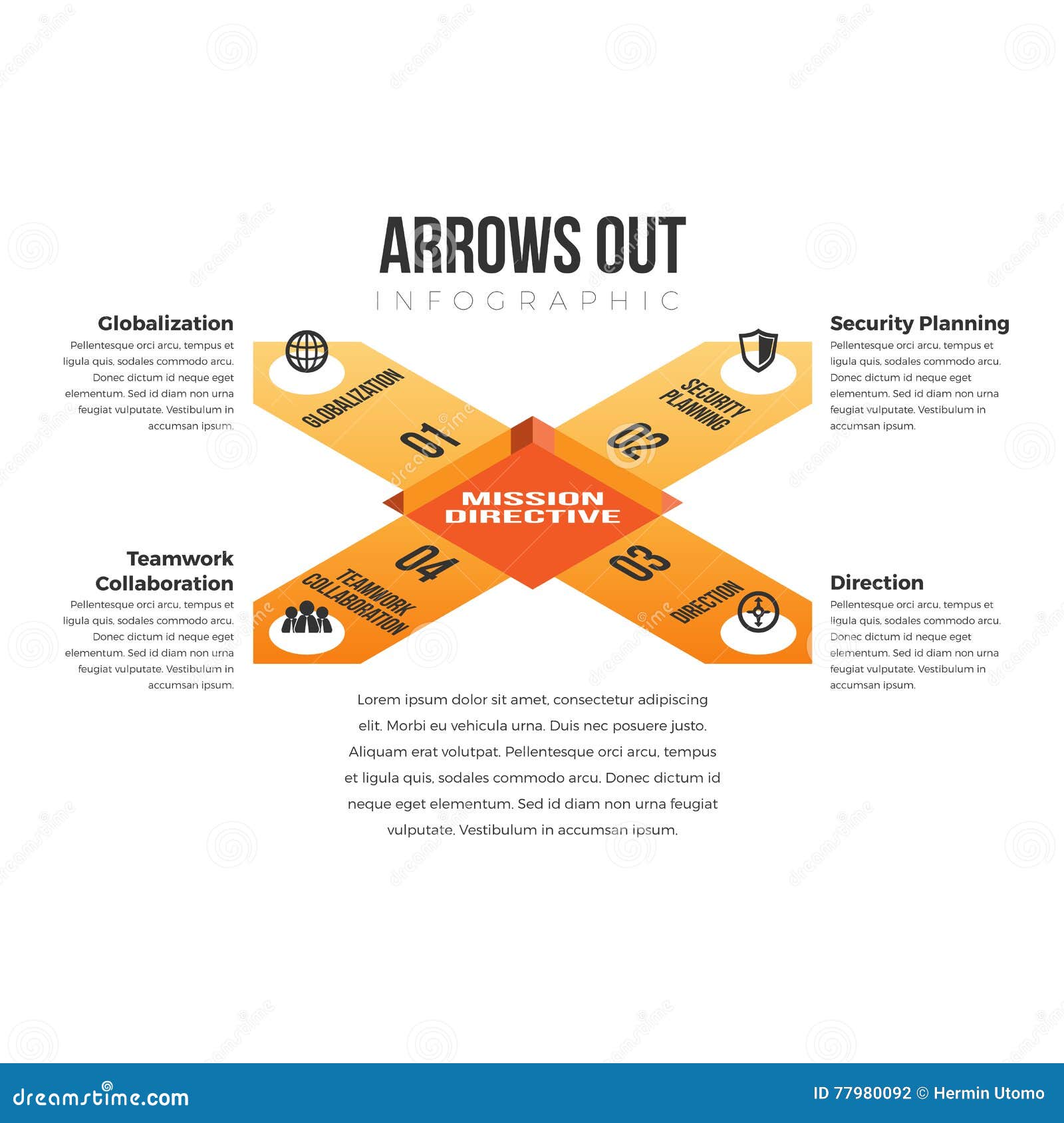 Arrows Out Infographic stock vector. Illustration of flow - 77980092