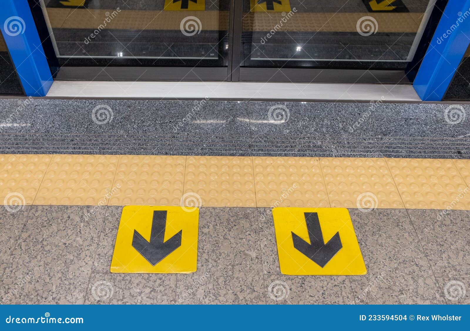 Arrows for Passengers in Bangkok Subway System Stock Photo - Image of ...