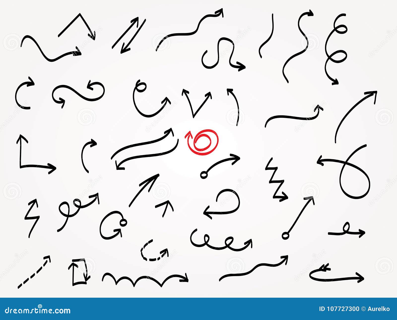 Arrows pen stock vector. Illustration of doodle, isolated - 107727300