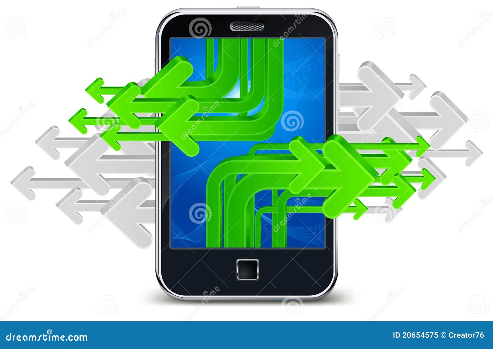 Arrows phone stock vector. Illustration of communication - 20654575