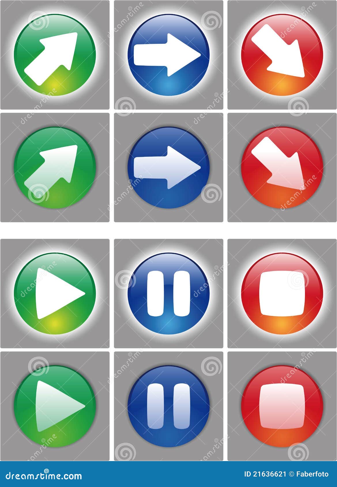 Player Button Set Icons Sign, Play Button Signs, Video Audio Player ...