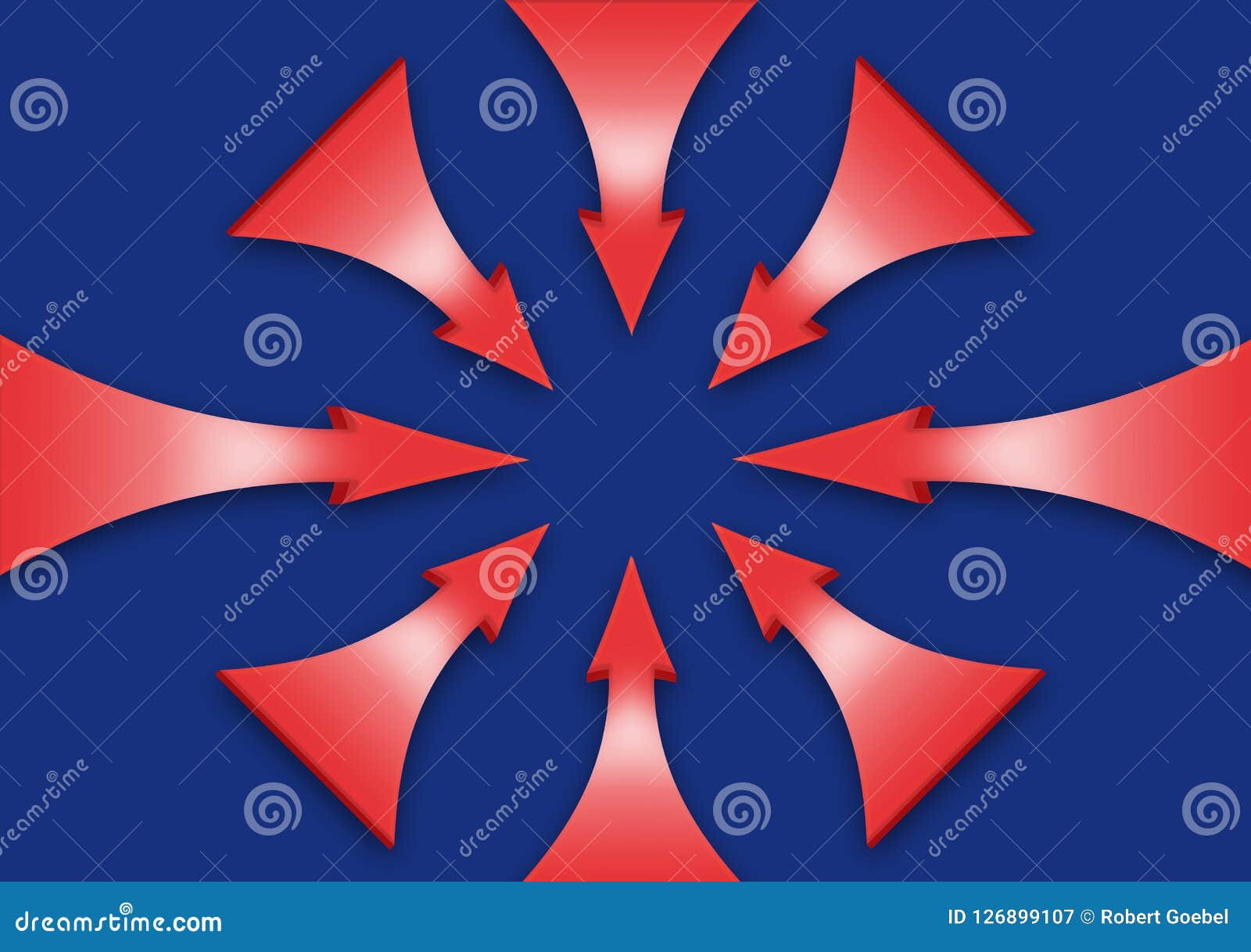 Arrows Point To the Same Point Indicating the Object of Interest. Stock ...