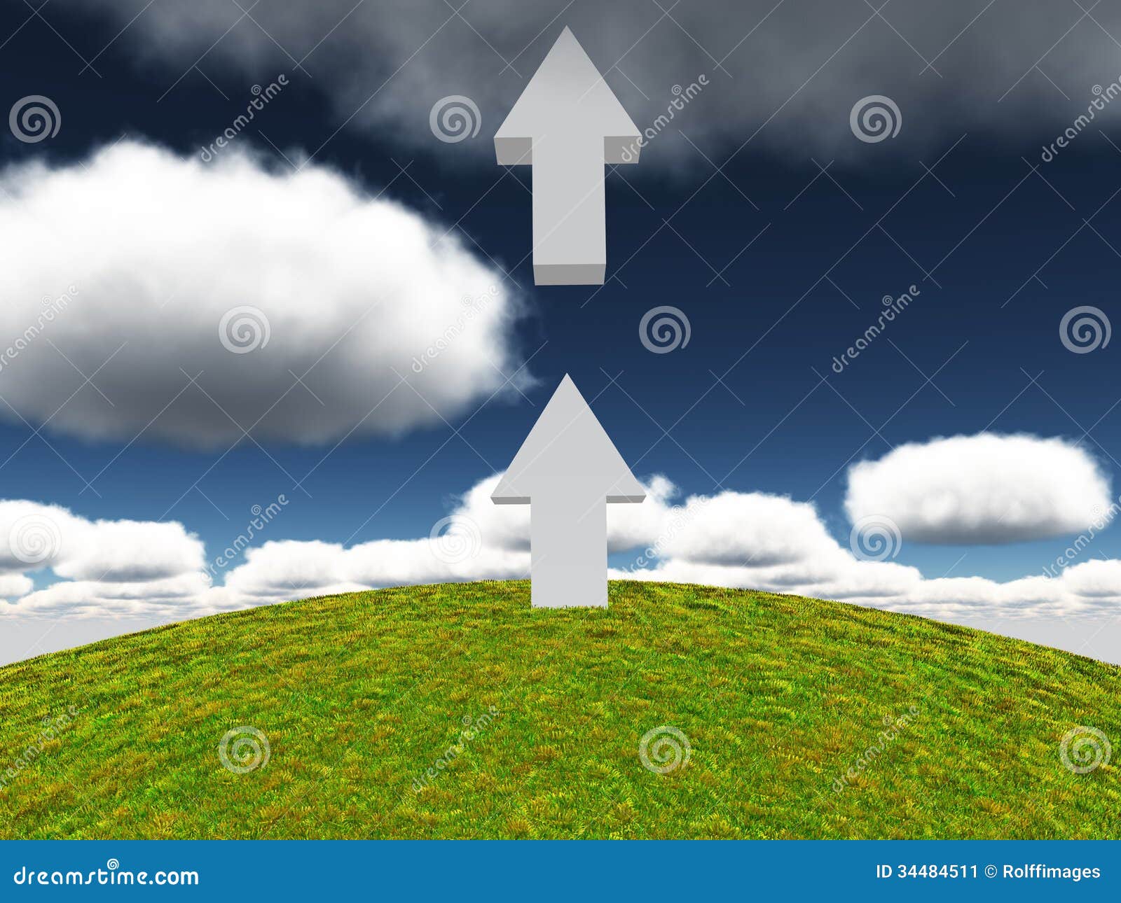 Arrows point upward stock illustration. Illustration of growing - 34484511