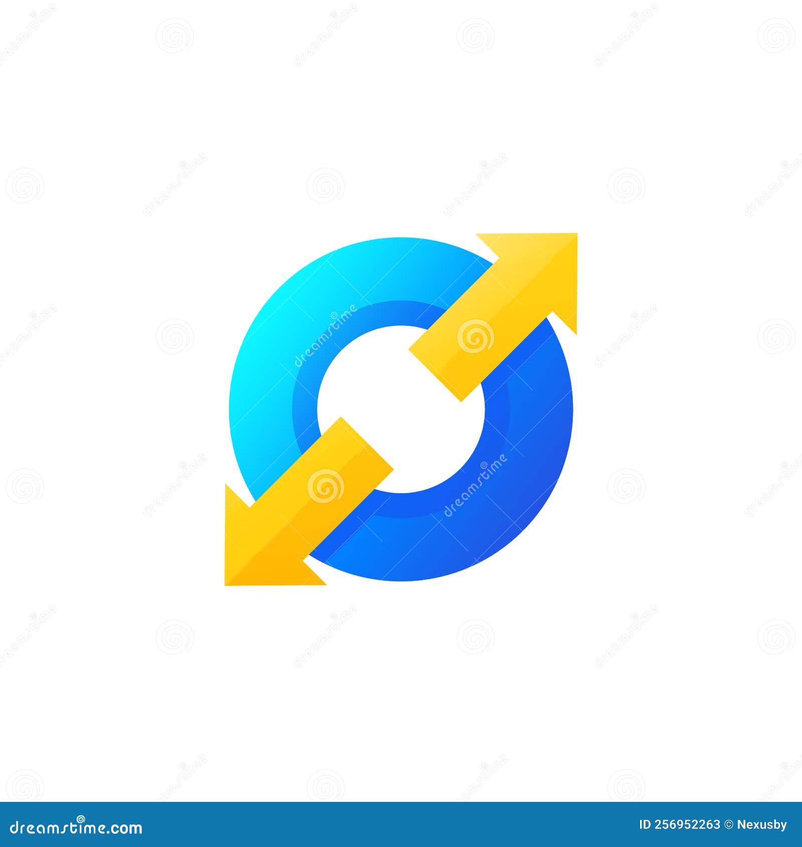 Arrows Pointed in Two Directions and a Circle Stock Vector ...