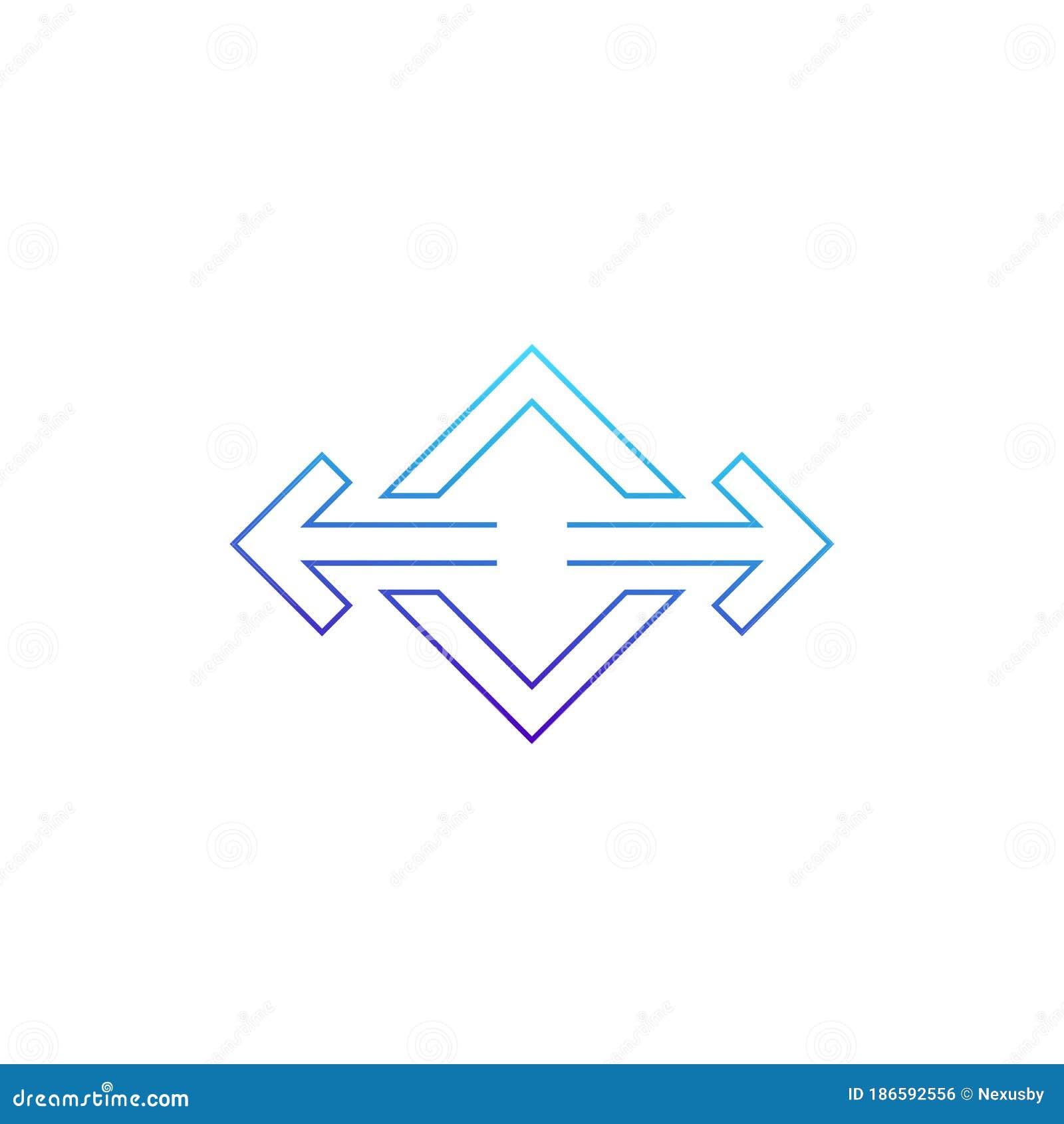 Arrows Pointed in Two Directions Vector Line Icon Stock Vector ...