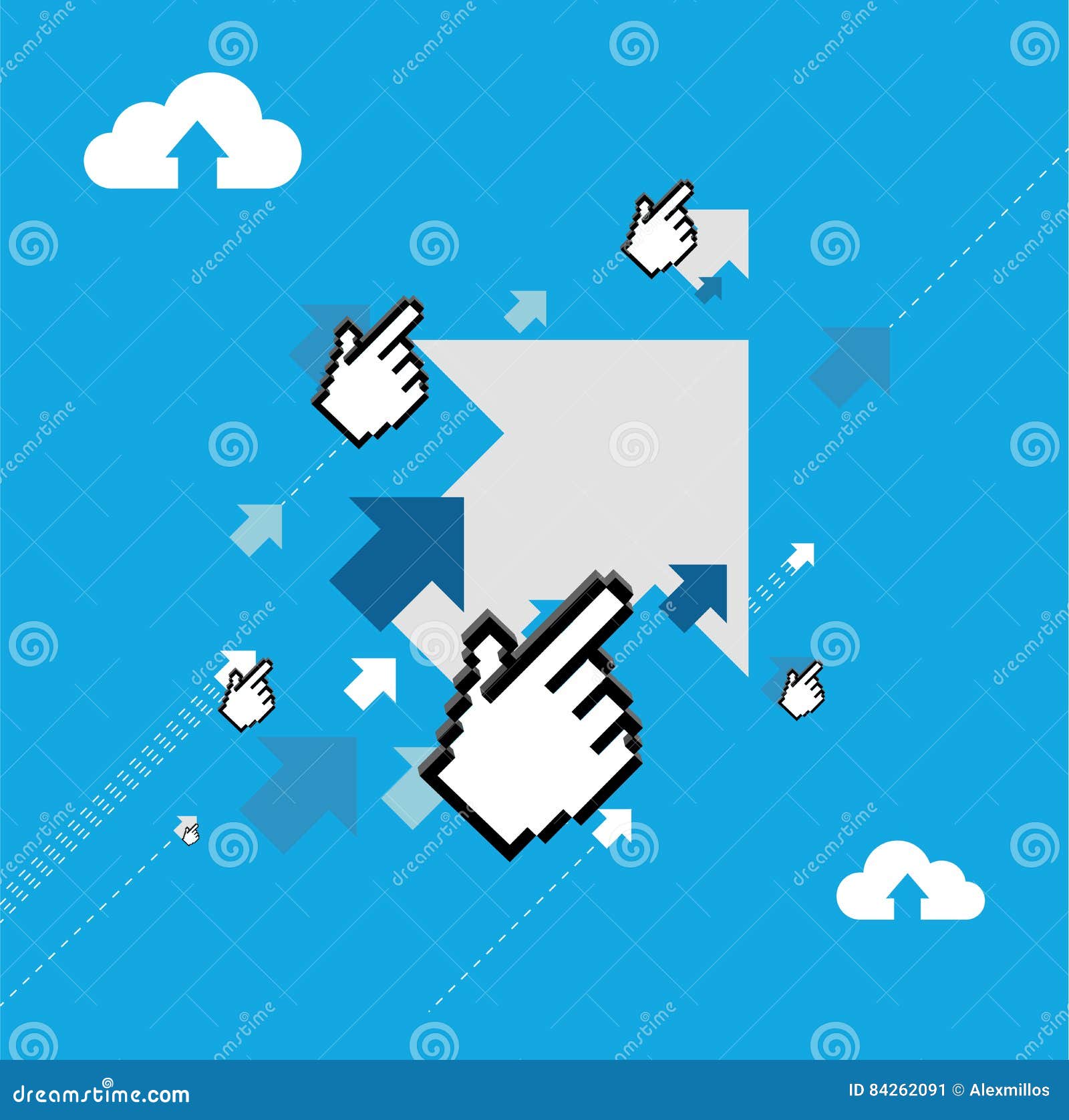 Arrows and Pointer Hand Illustration Design Stock Illustration ...