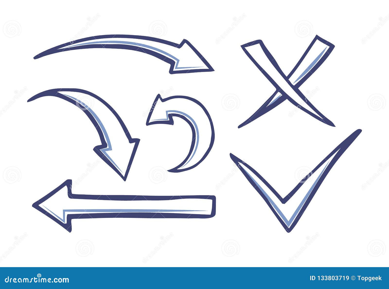 Arrows and Pointers Checkmark and Cross Vector Stock Vector ...