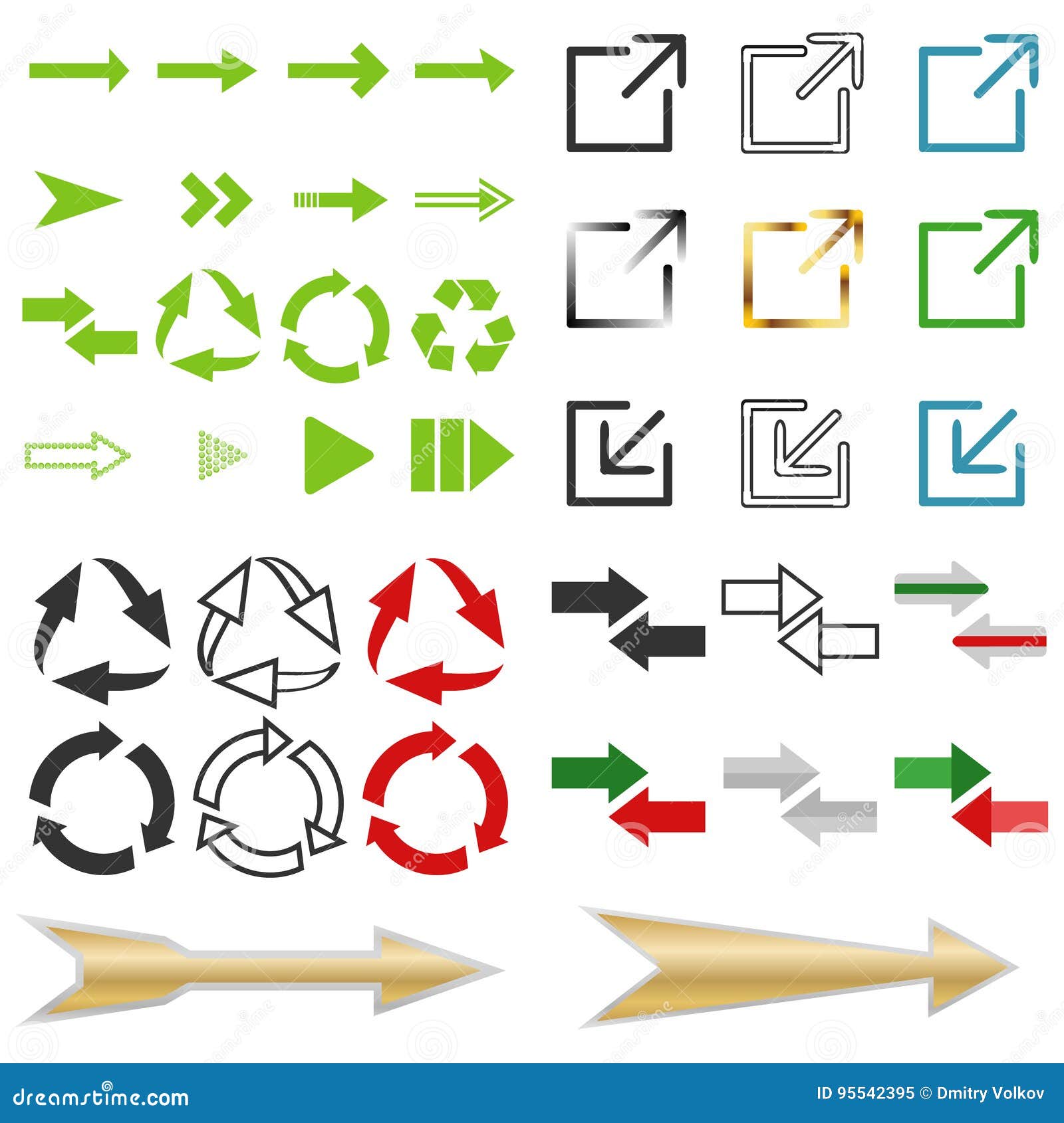 Arrows, pointers stock illustration. Illustration of directional - 95542395