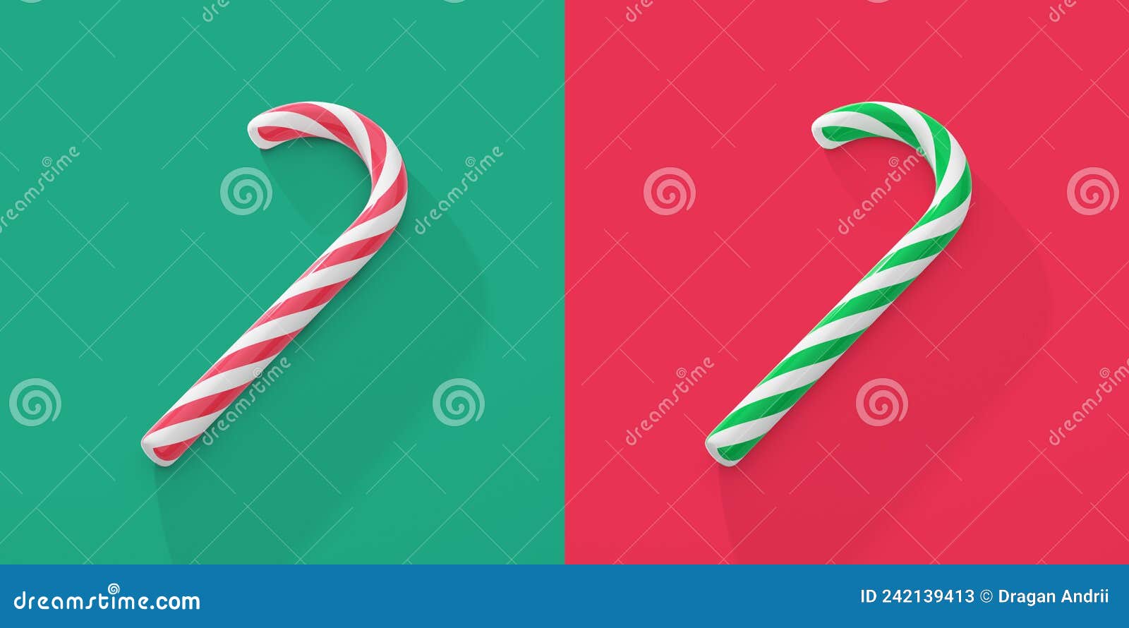 Arrows Pointers Left and Right Made from Candy Cane Lollipop. 3d Render ...