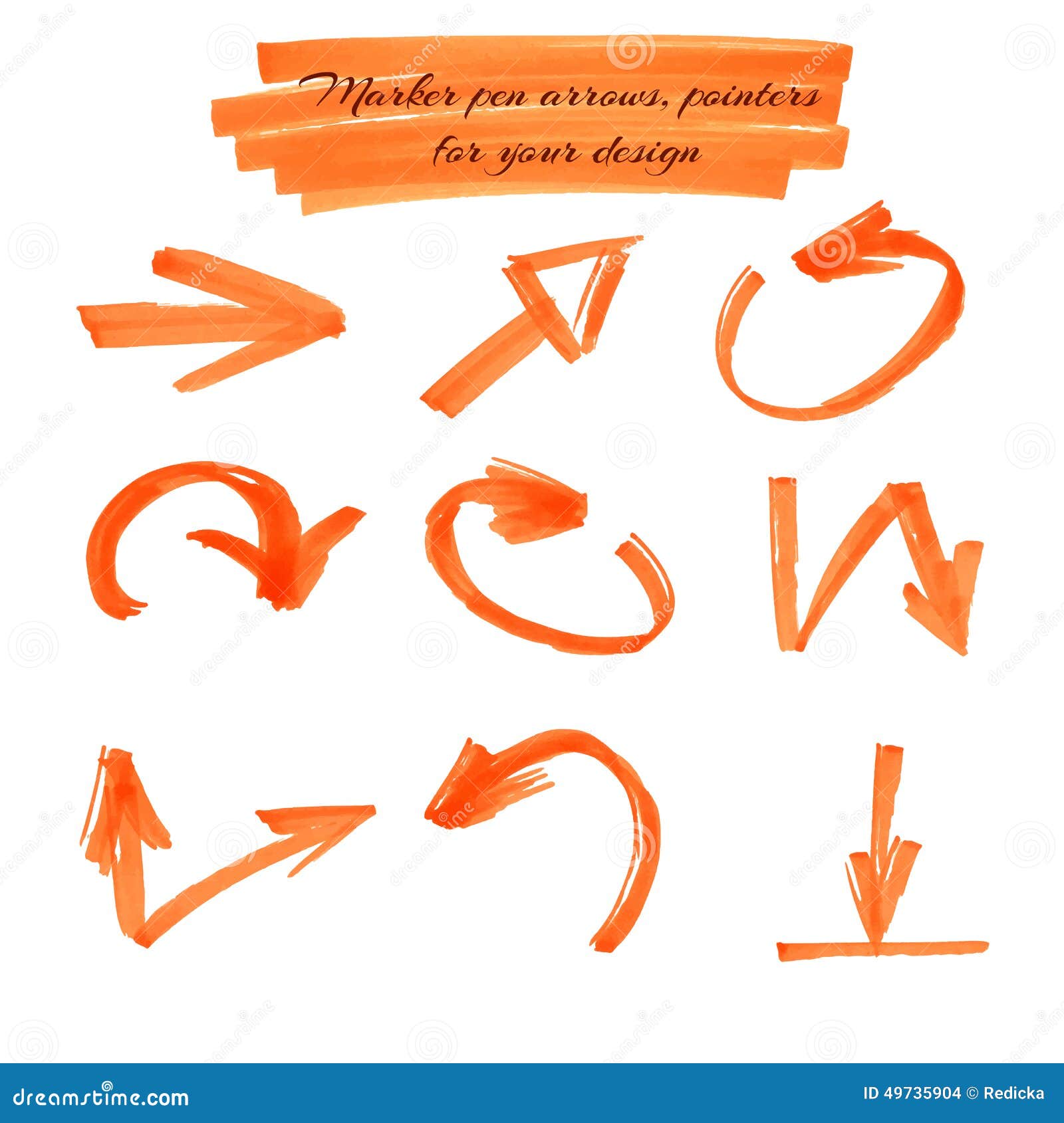 Arrows and pointers stock illustration. Illustration of orange - 49735904