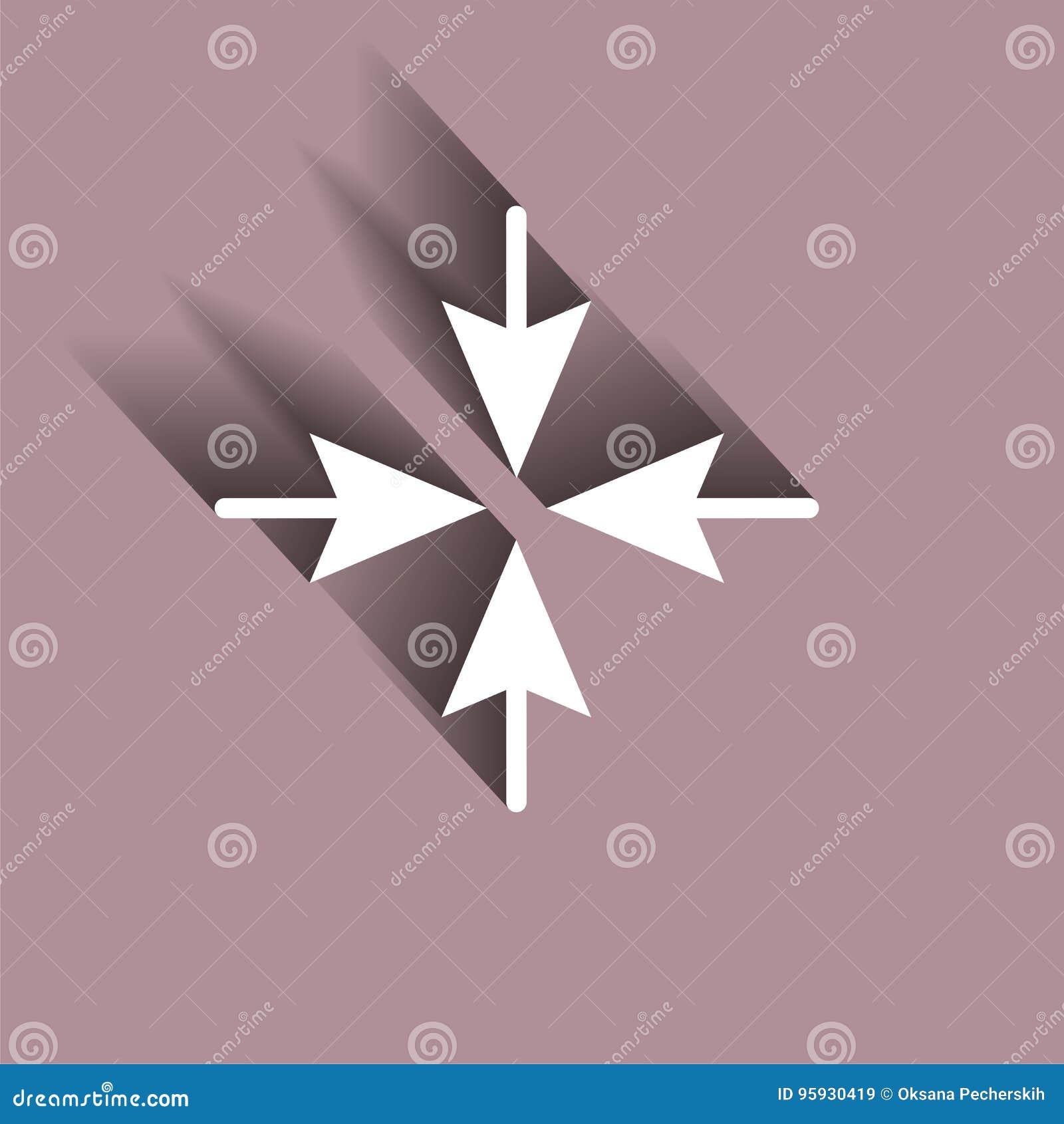 Arrows Pointing the Direction To One Point on Four Sides Stock Vector ...
