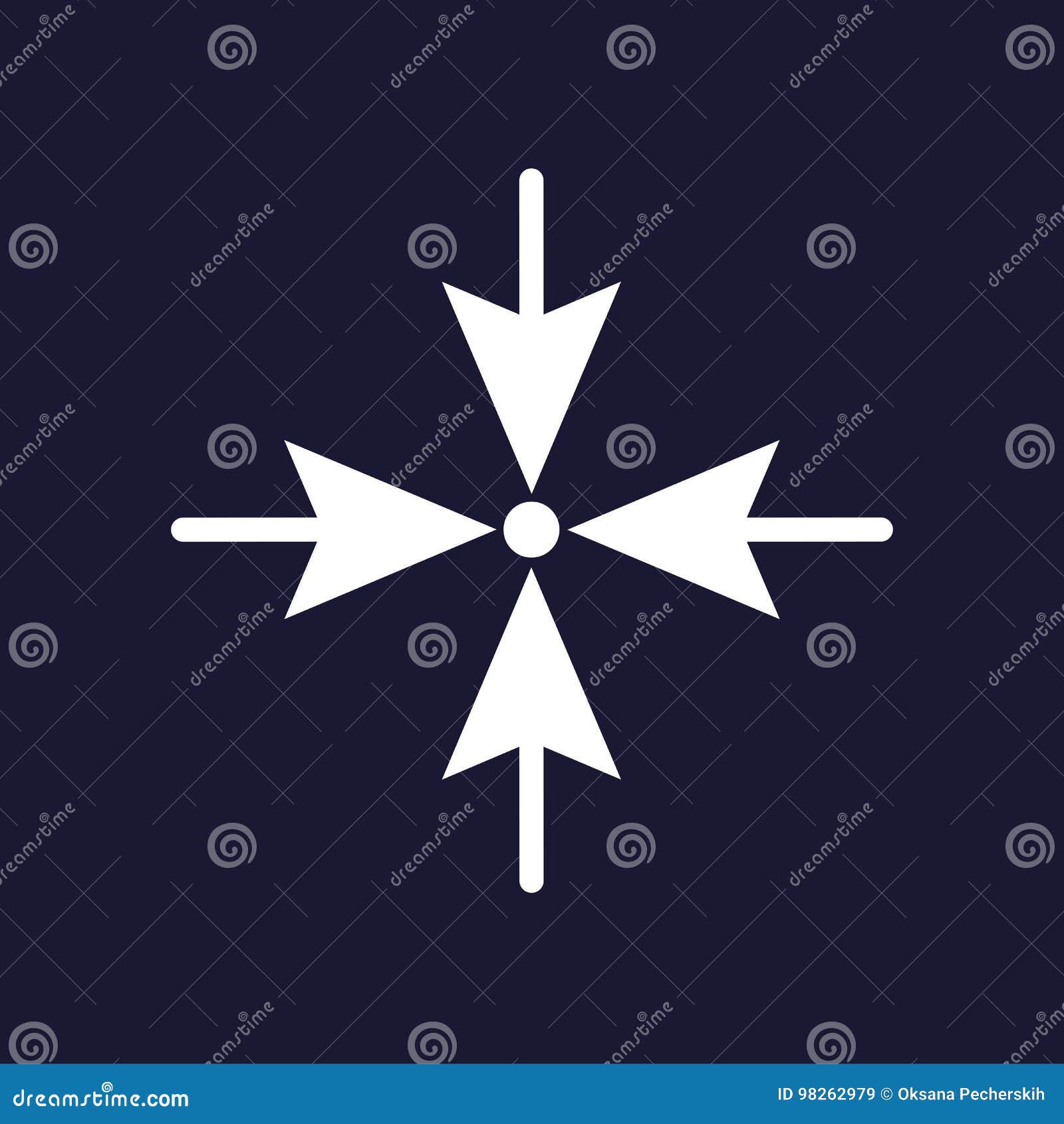 Arrows Pointing the Direction To One Point on Four Sides. Vector Stock ...