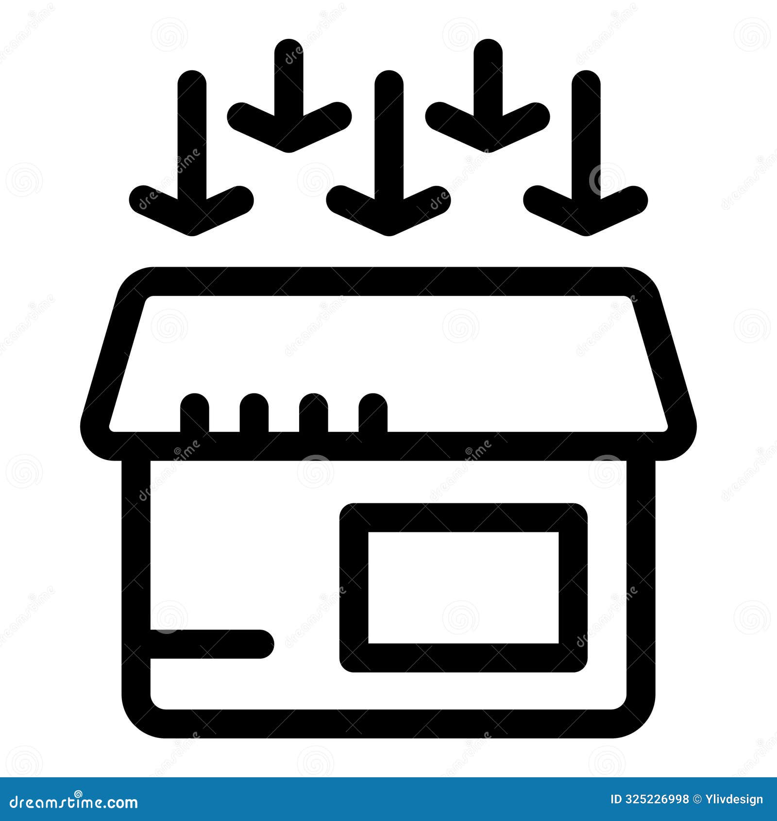 Arrows Pointing Down at Store Representing Decreasing Sales Stock ...