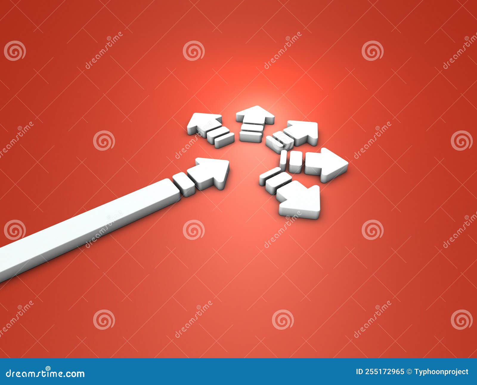 Arrows Pointing in Multiple Directions from the Middle of the Course ...