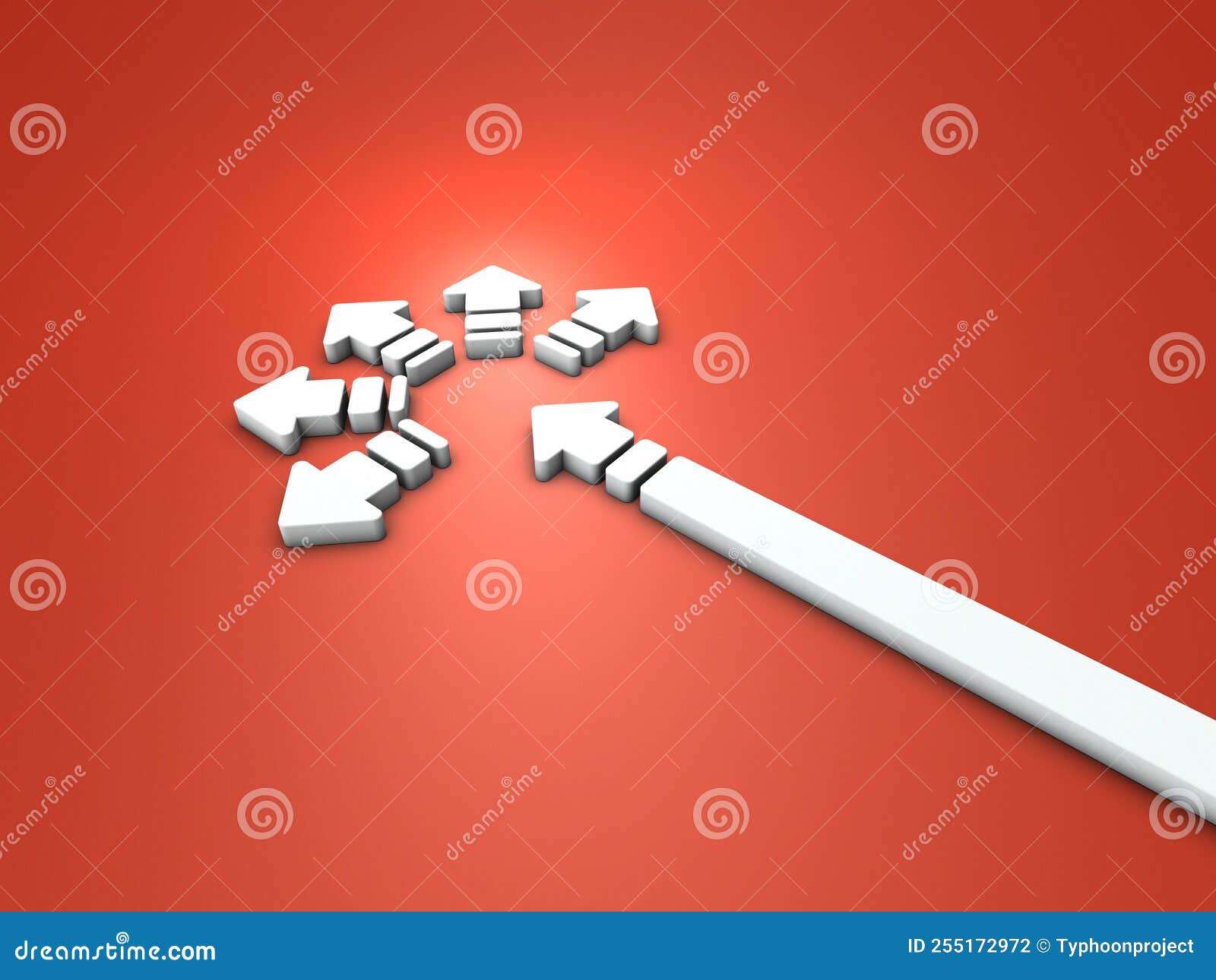 Arrows Pointing in Multiple Directions from the Middle of the Course ...