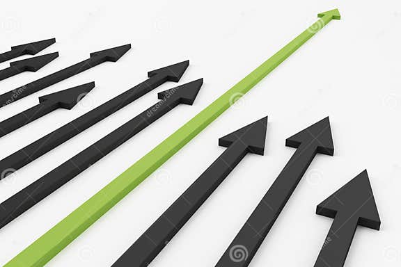 Arrows Pointing in One Direction Stock Illustration - Illustration of ...