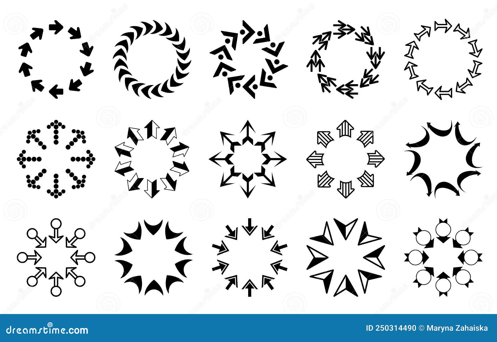 Arrows Pointing in and Out of the Circle. Stock Vector - Illustration ...