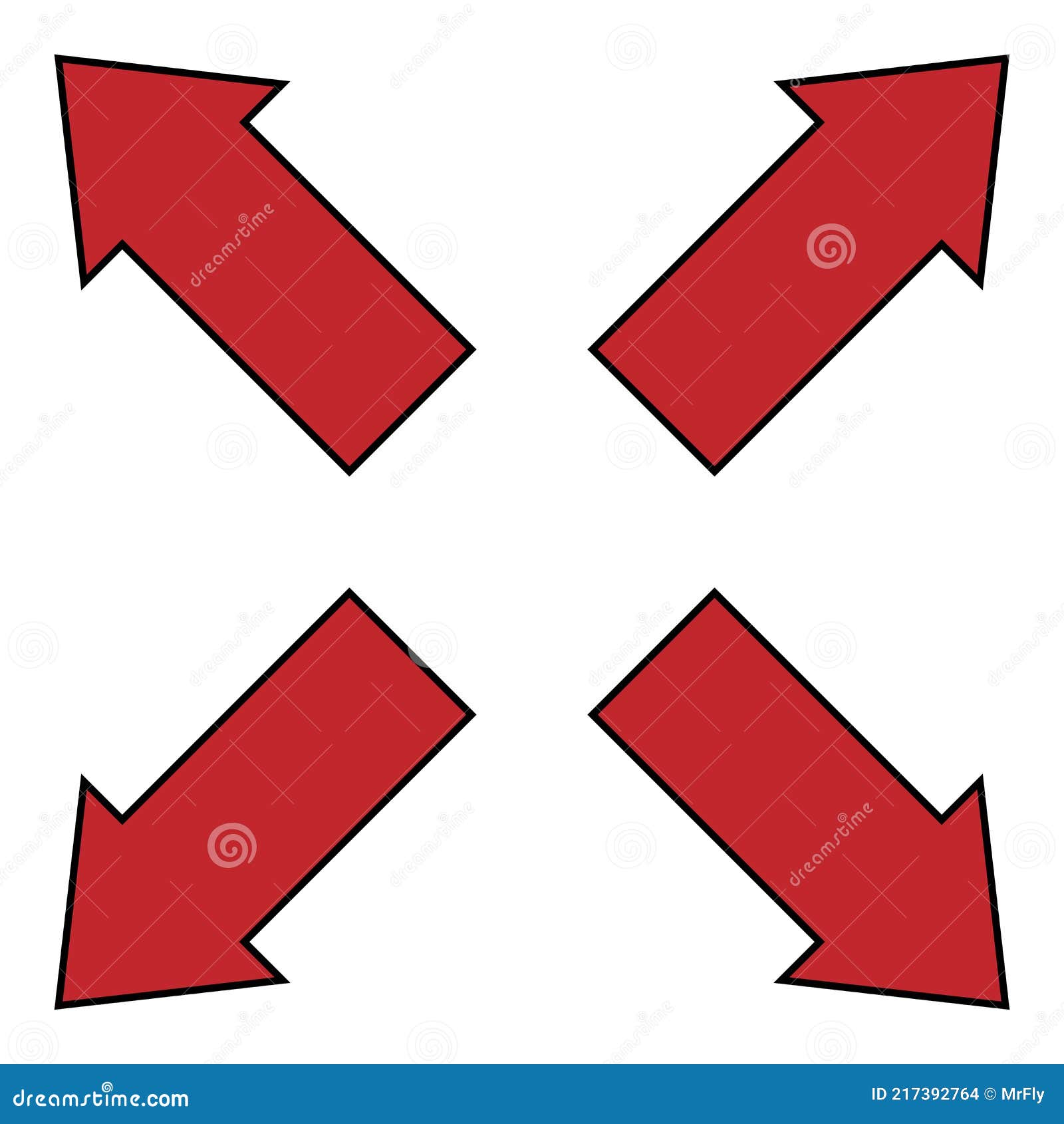 Arrows Pointing Out, Red Marker, Vector Illustration Stock Vector ...