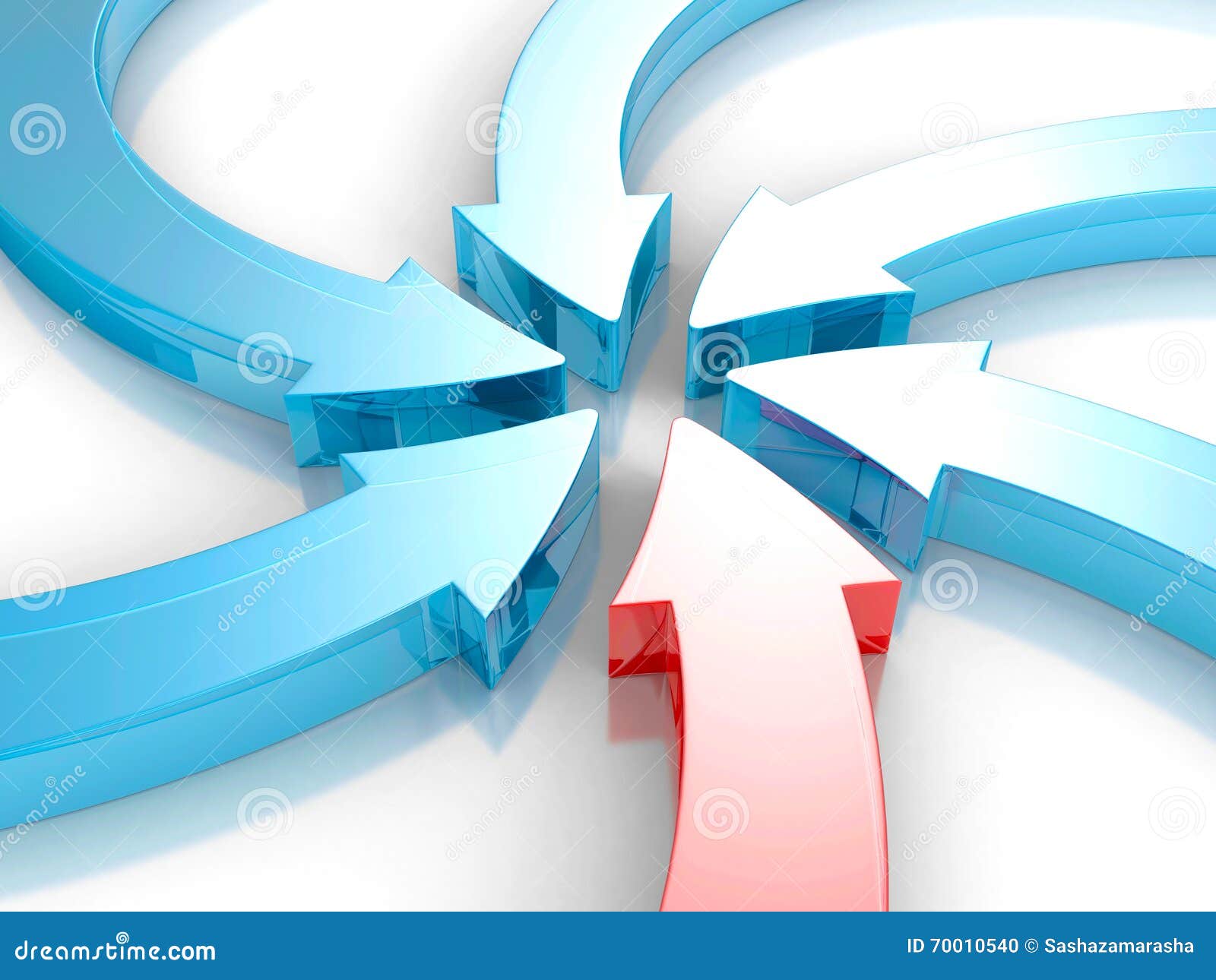 Arrows Pointing To a Center Point on White Background Stock ...