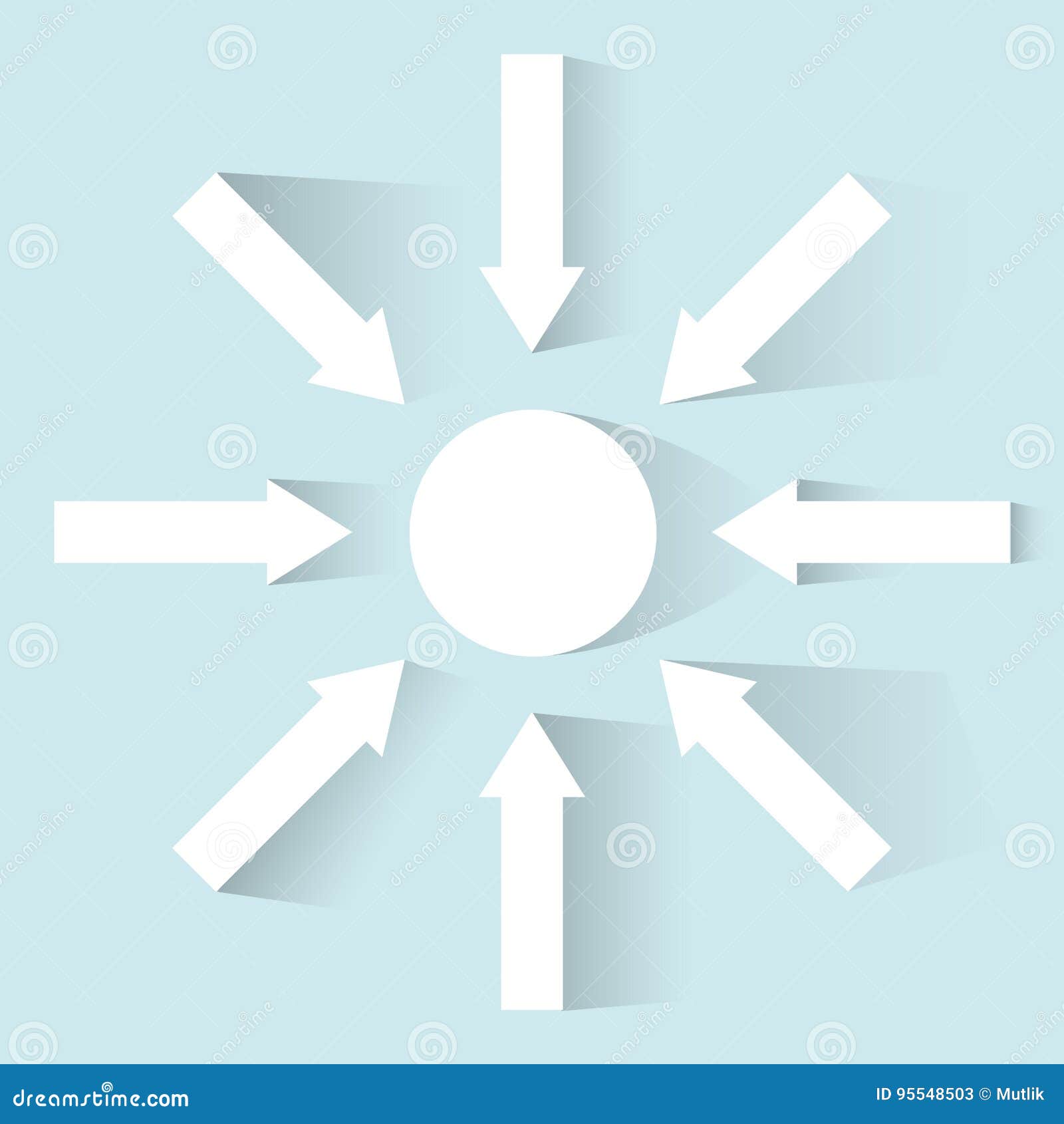 The Arrows Pointing To the Circle Stock Vector - Illustration of ...