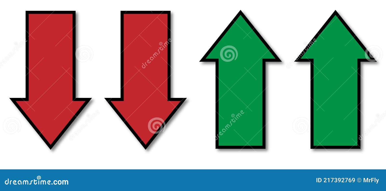 Arrows Pointing Up and Down, Markers, Vector Illustration Stock Vector ...