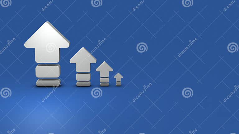 Arrows Pointing Upwards that Gradually Decrease in Size. Abstract ...