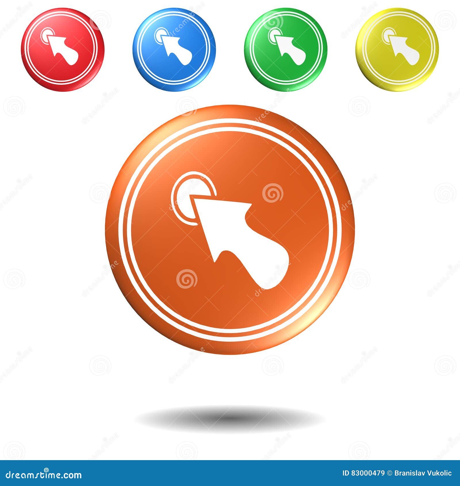 Arrows Push Button Set,3D Illustration Stock Illustration ...