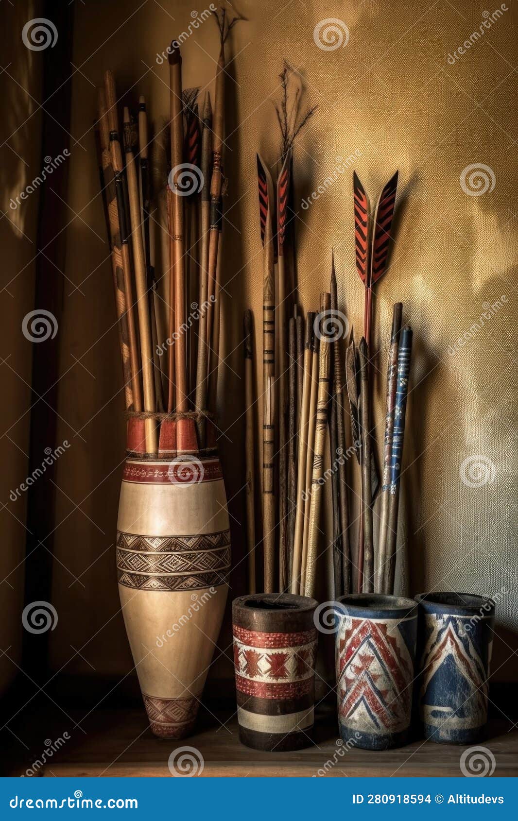 Arrows in a Quiver, Ready for Archery Practice Stock Illustration ...