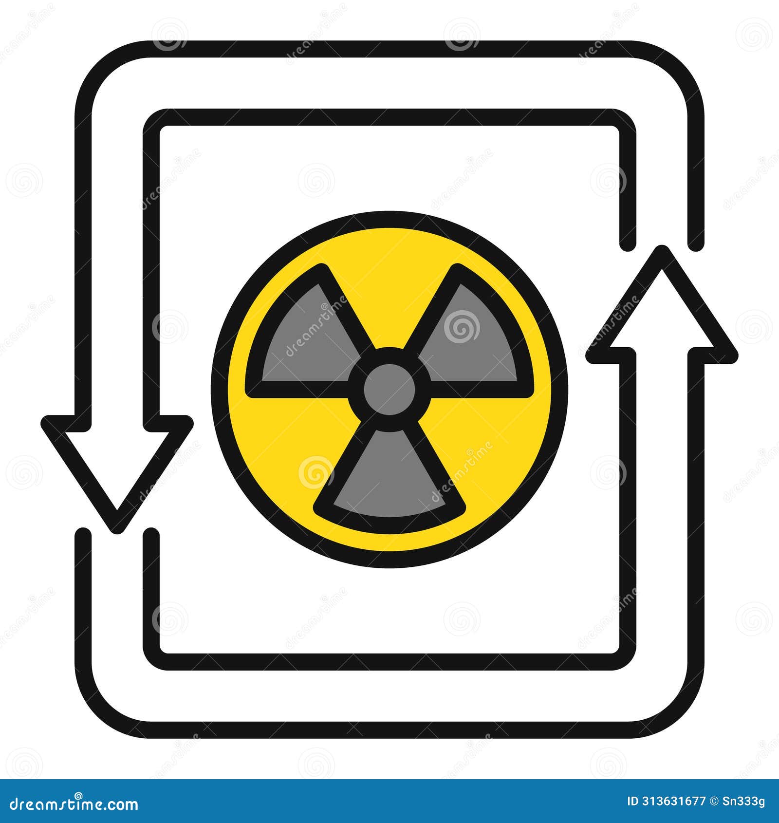 Arrows with Radiation Symbol Vector Nuclear Zone Colored Icon or Design ...