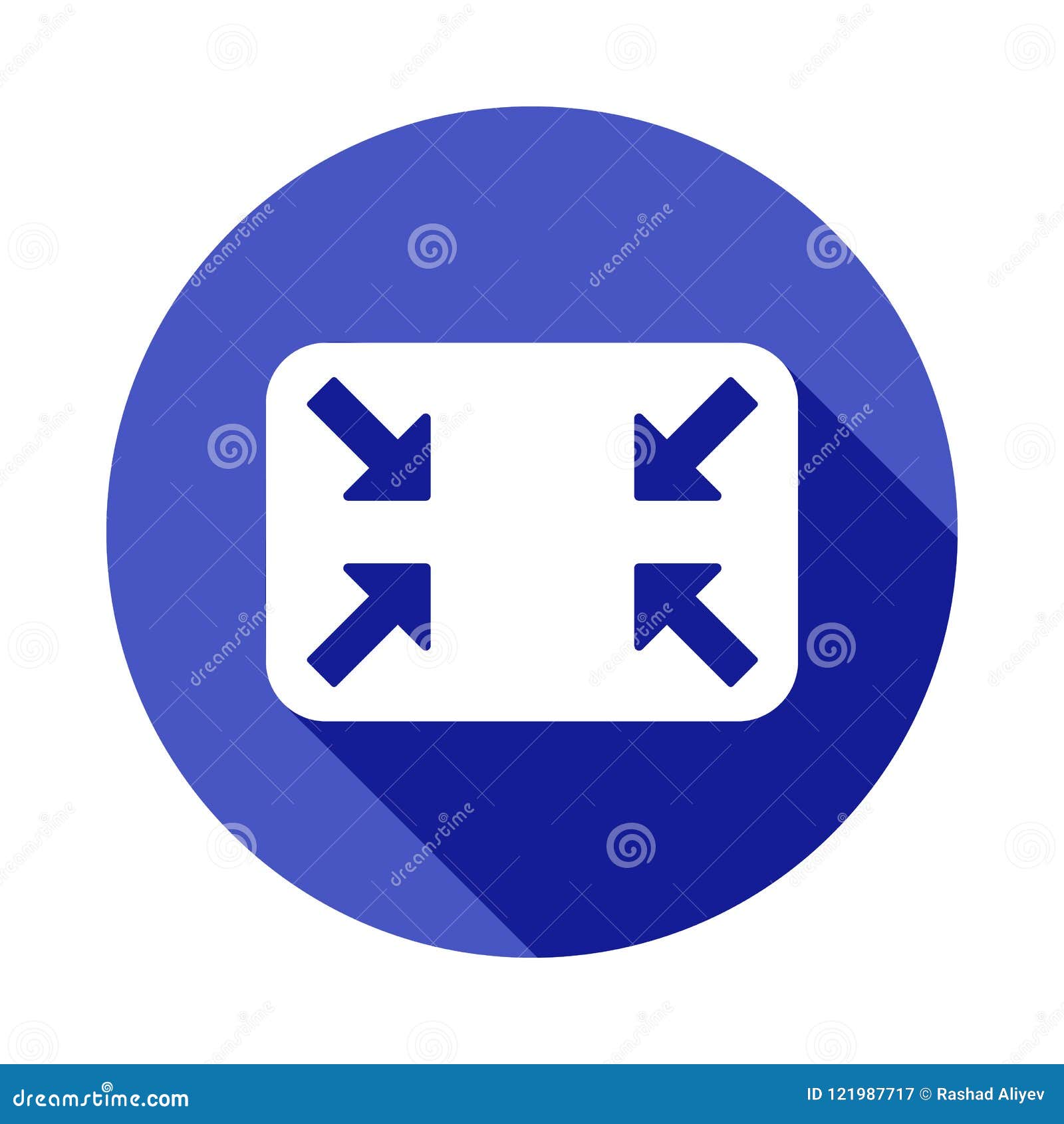 Arrows in a Rectangle Icon in Flat Long Shadow Style Stock Illustration ...