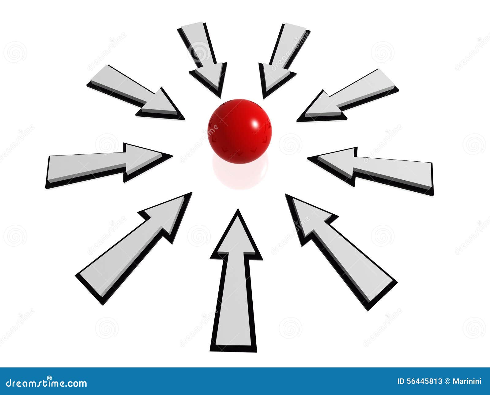 Arrows and red ball stock illustration. Illustration of direction ...
