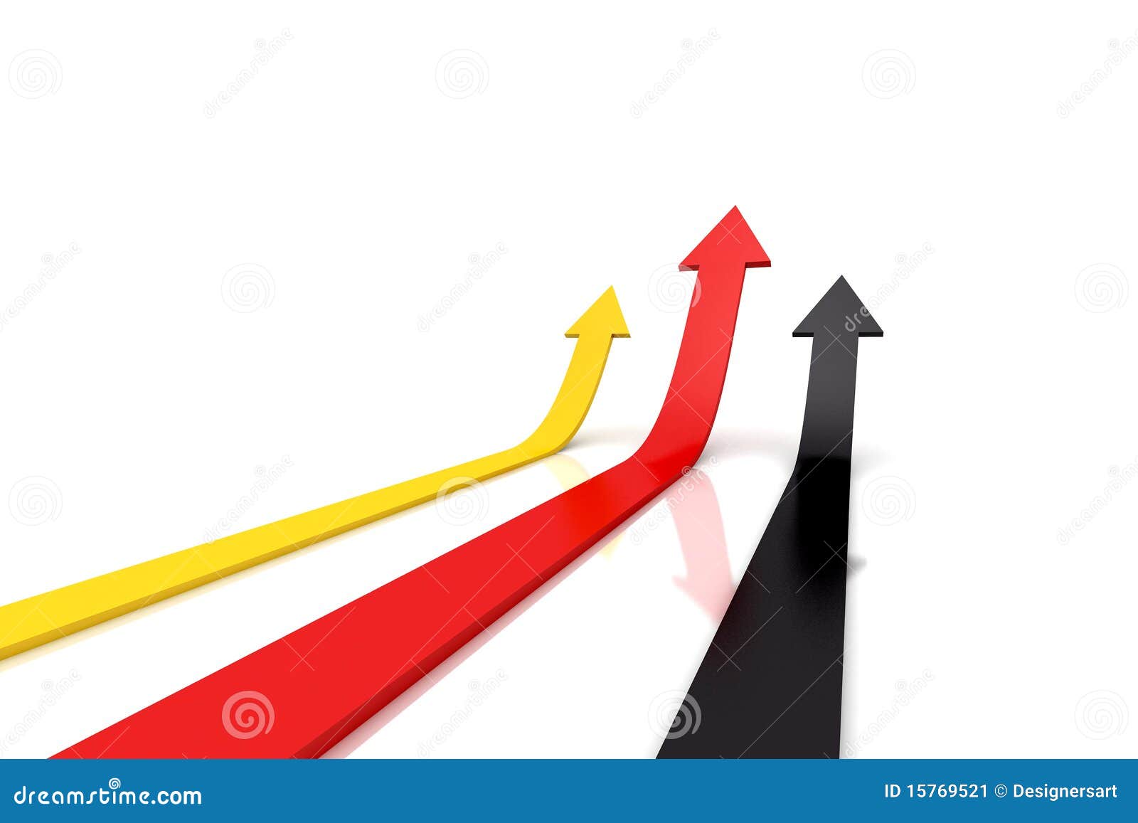 Arrows Red, Yellow, Black Moving Up Stock Illustration - Illustration ...