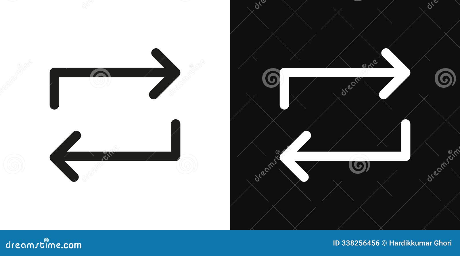 Arrows Repeat Icon Set. Repetition Vector Symbol. Exchange or Replace ...