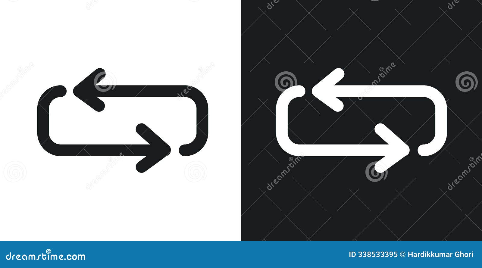 Arrows Repeat Icon Set. Repetition Vector Symbol. Exchange or Replace ...
