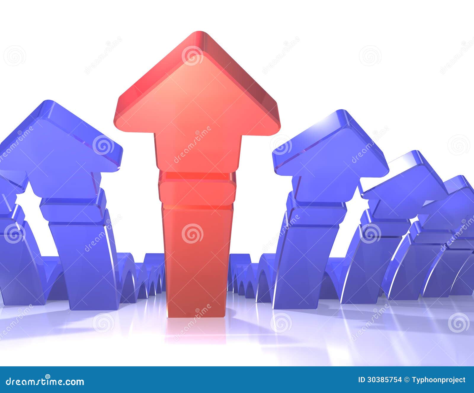 Arrows Represent a Breakthrough. Stock Illustration - Illustration of ...